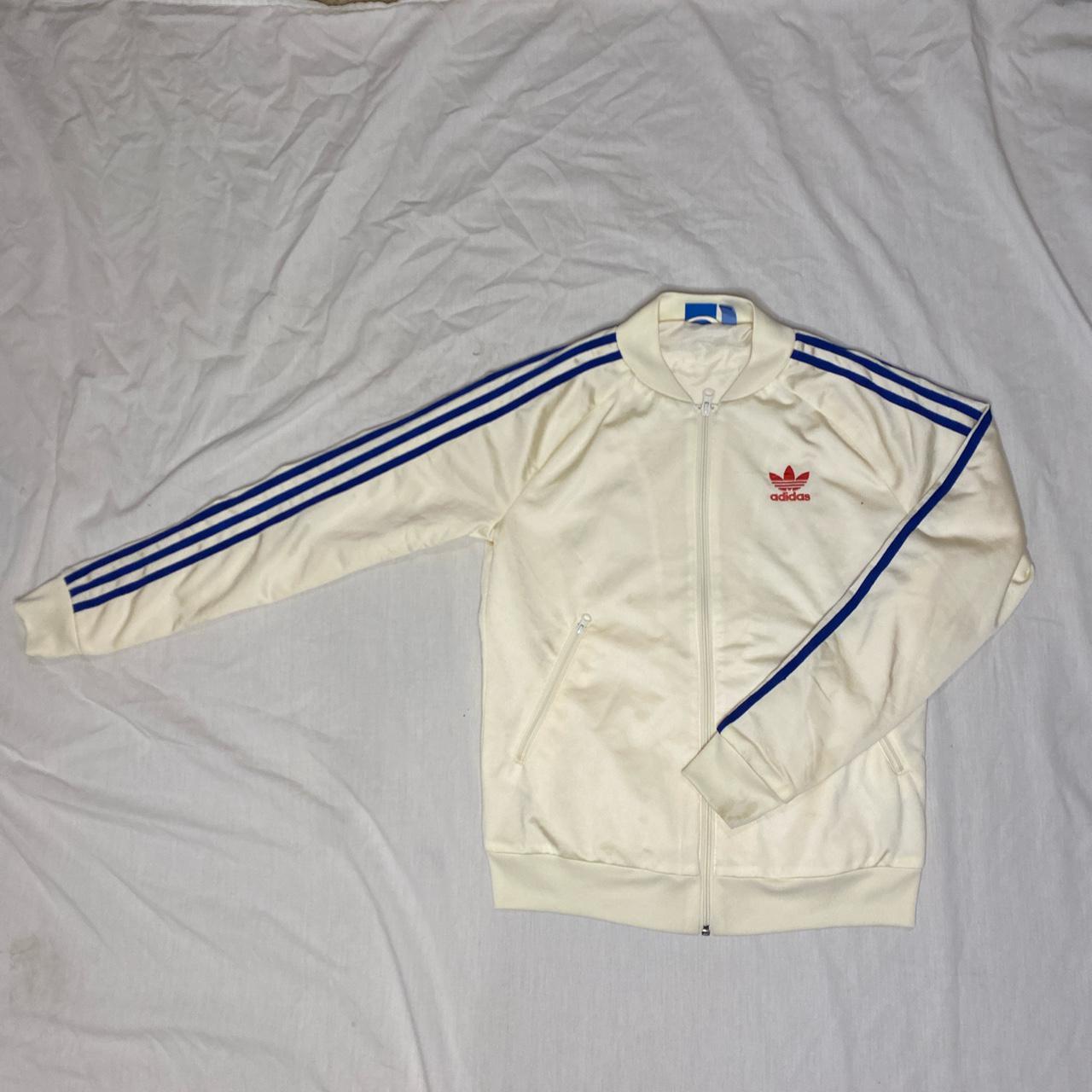 Adidas cream moth track jacket Matching shorts... - Depop