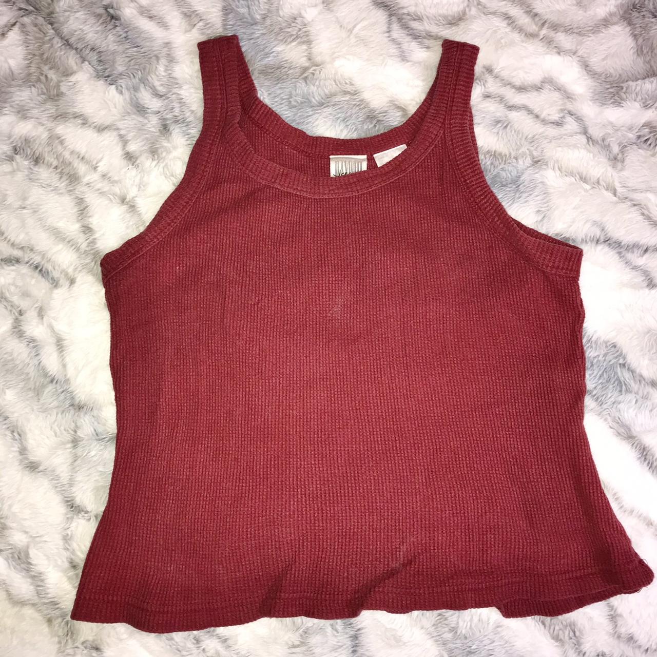 A burgundy “Jason Maxwell” ribbed tank top! Size S... - Depop