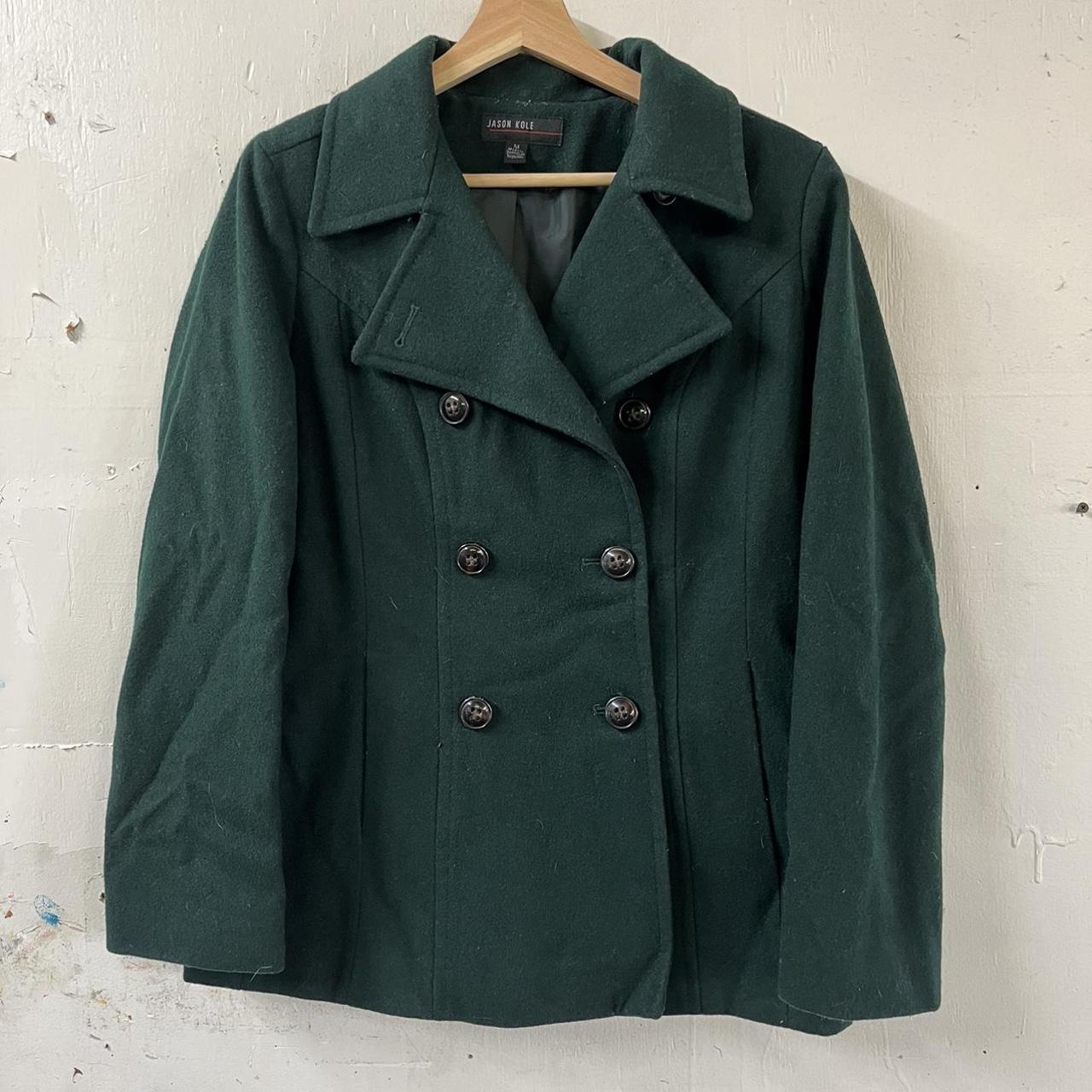 Women's Green and Black Coat | Depop