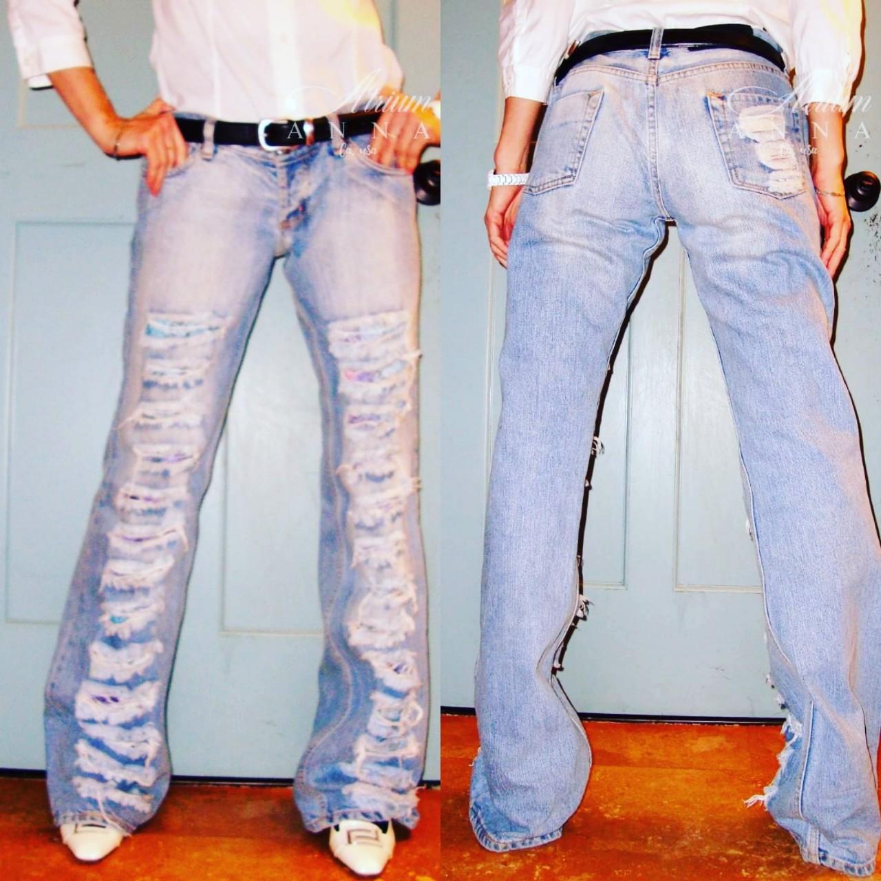 Icejeans by Iceberg Italy heavily ripped and... - Depop