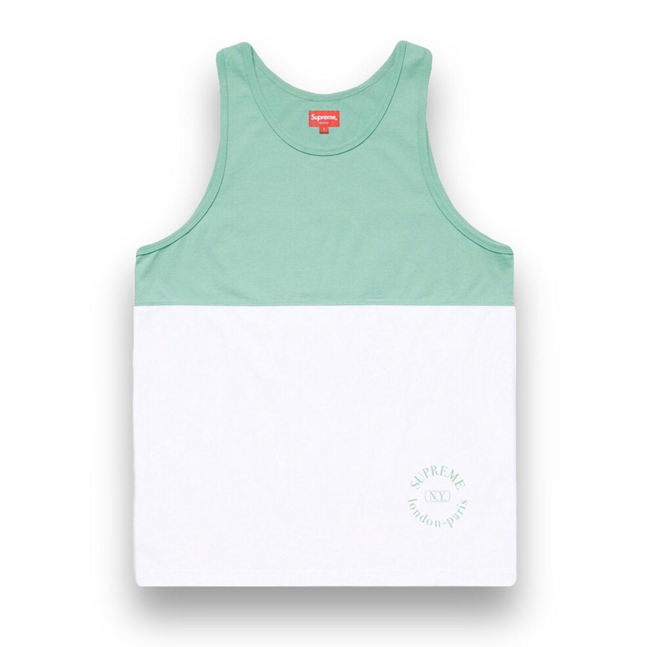 Supreme Split Tank Top Mint SS19 DS ———— #supreme... - Depop