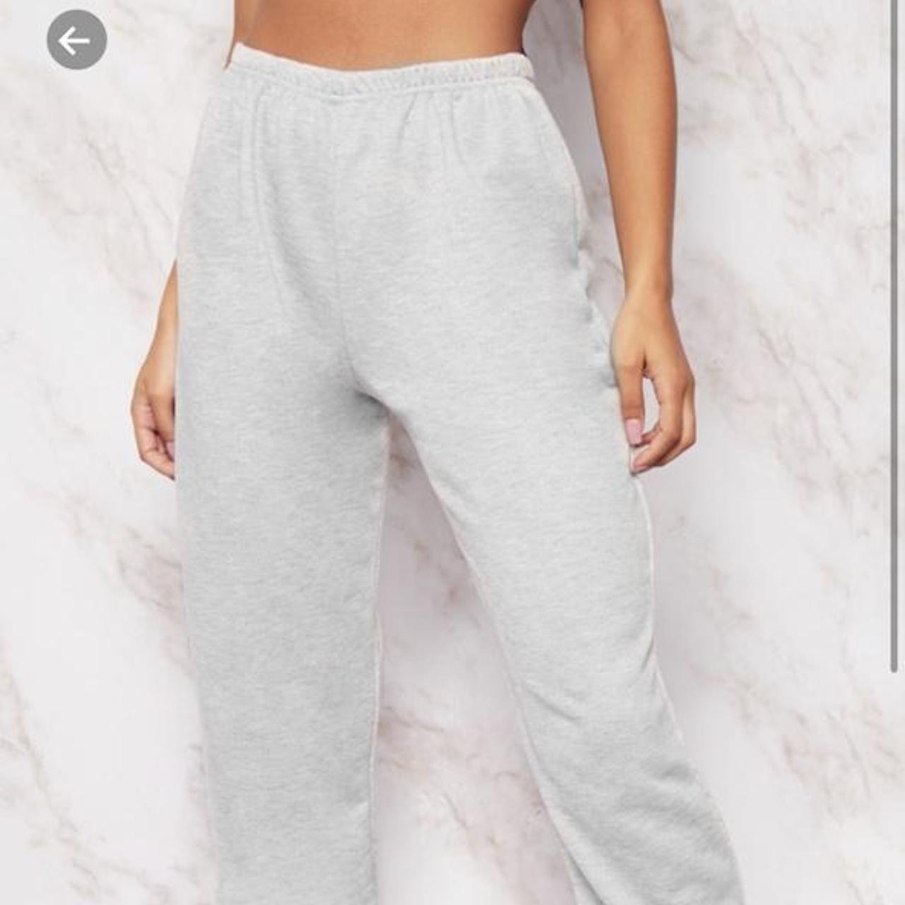 Pretty little thing basic grey sweat joggers worn a... - Depop