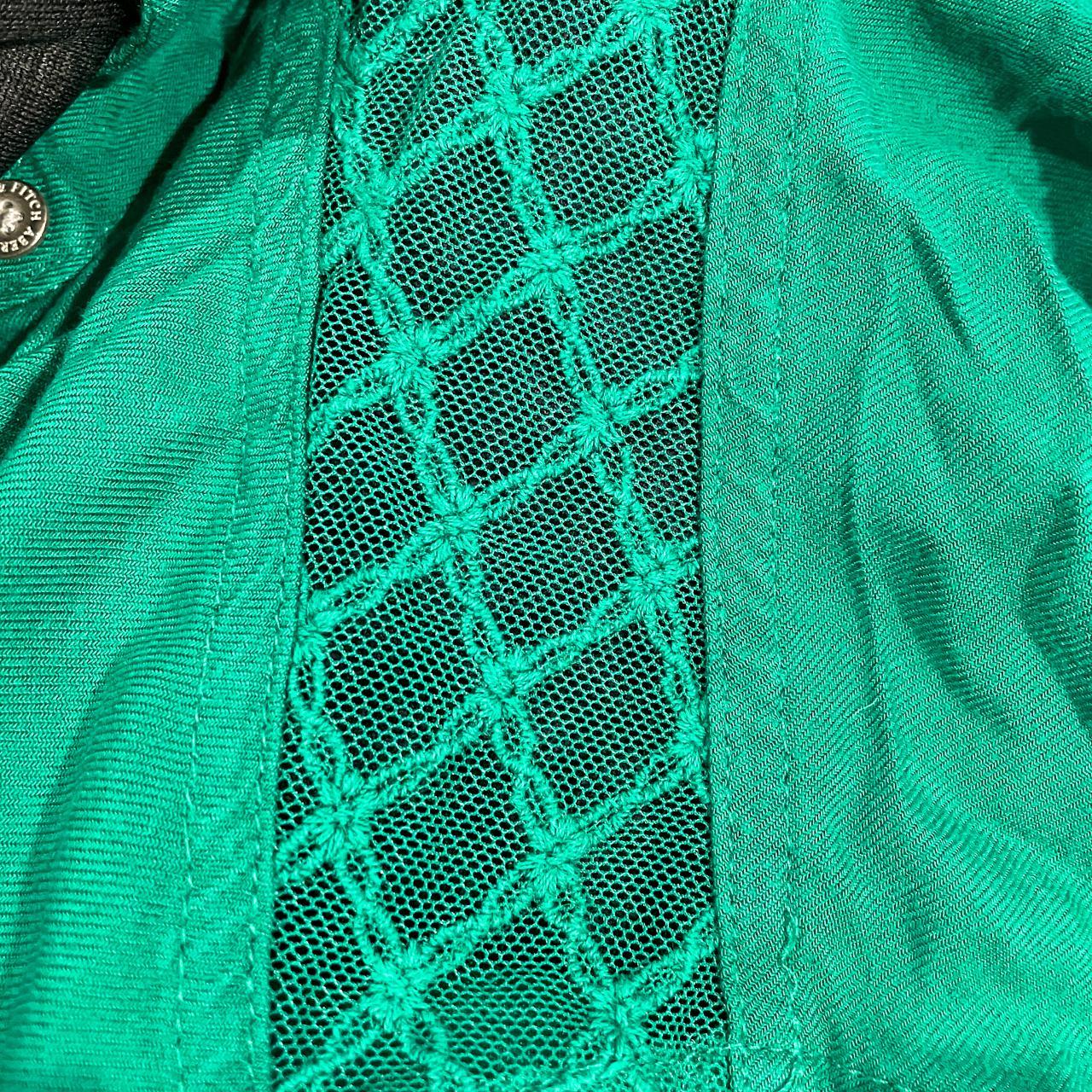 abercrombie & fitch green button up long sleeve... - Depop