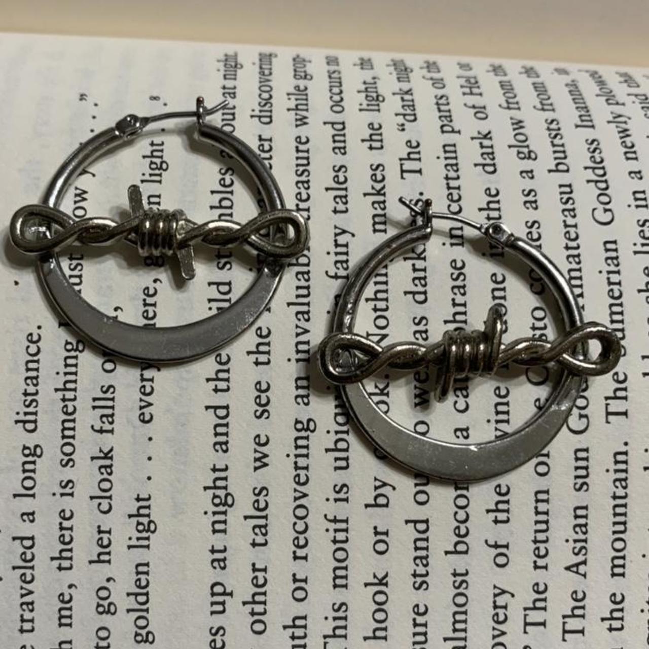 ⛓🖤BARBED WIRE HOOPS 🖤⛓ H a n d m a d e (by myself... - Depop