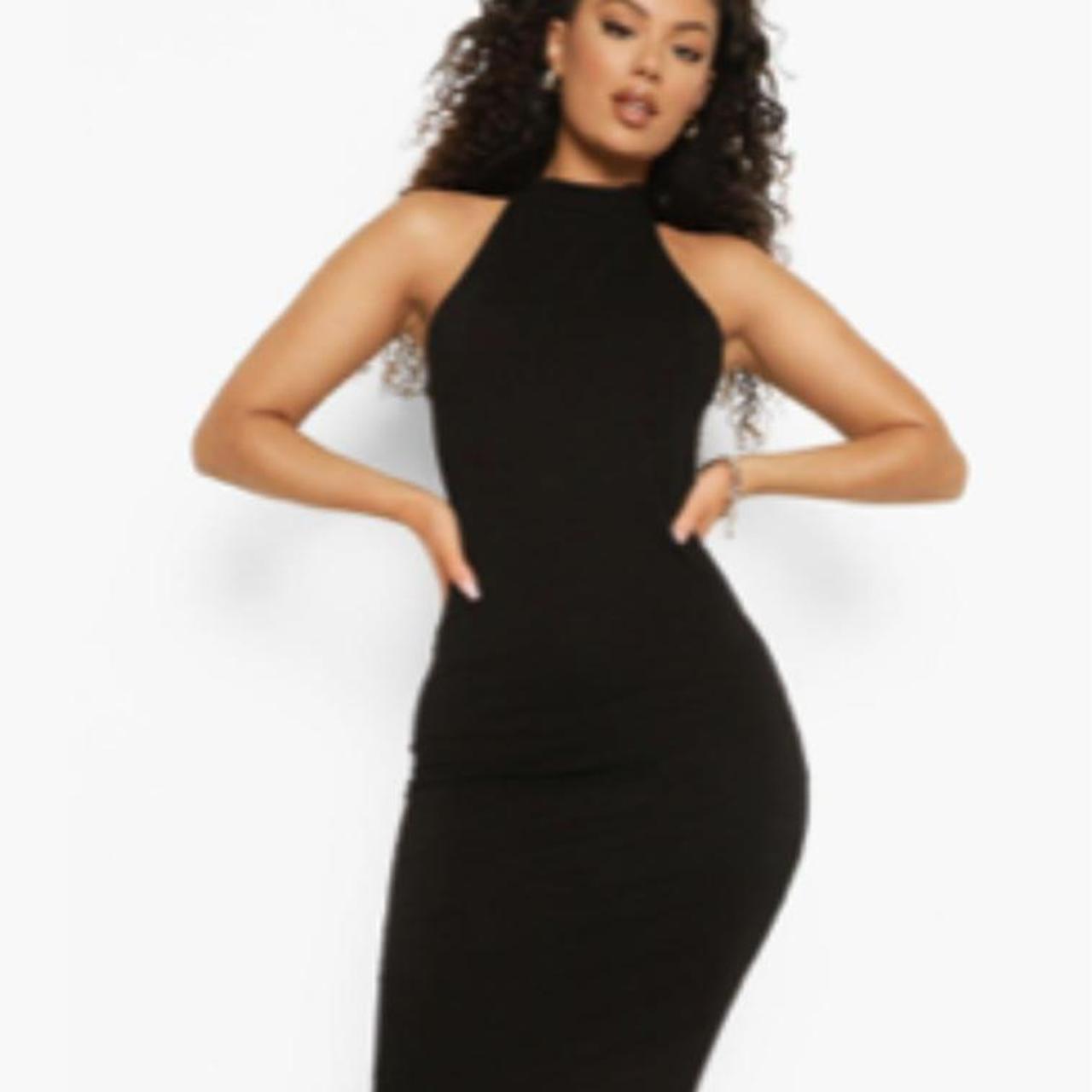 Boohoo Women's Black Dress | Depop Boohoo Women's Black Dress | Depop