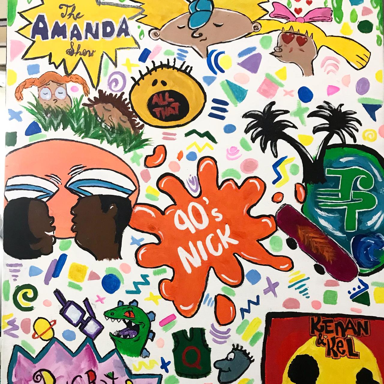 90s Nick tribute. Original acrylic painting by... - Depop