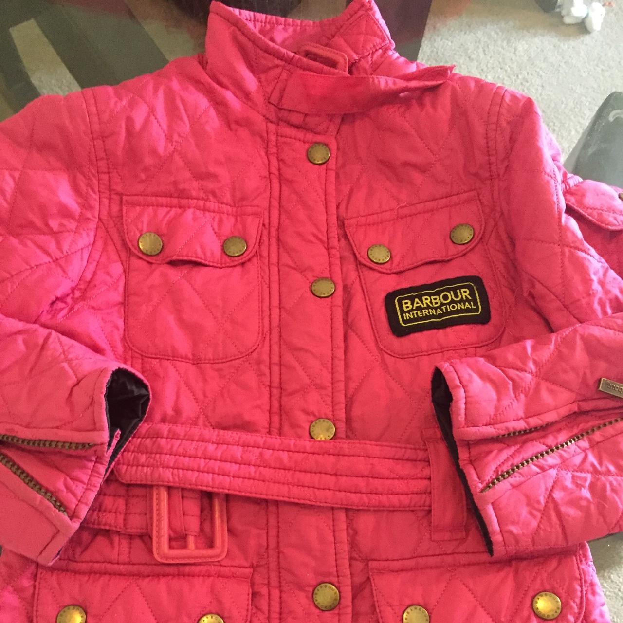 Barbour jacket child's age 4/5 pink stunning has... - Depop