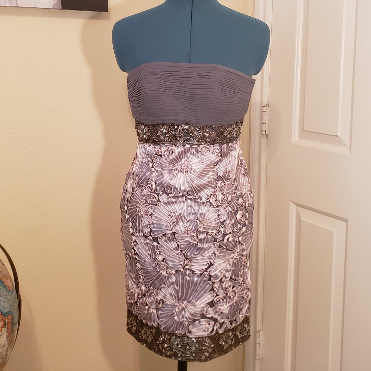 Sue Wong Nocturne beaded dress with floral ribbon... - Depop