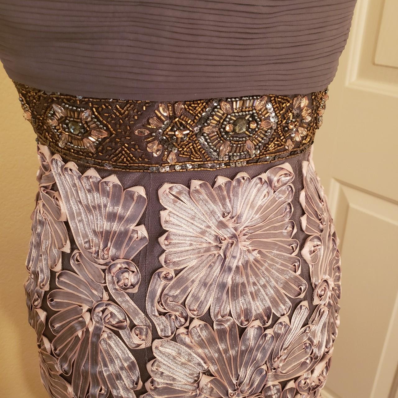 Sue Wong Nocturne beaded dress with floral ribbon... - Depop