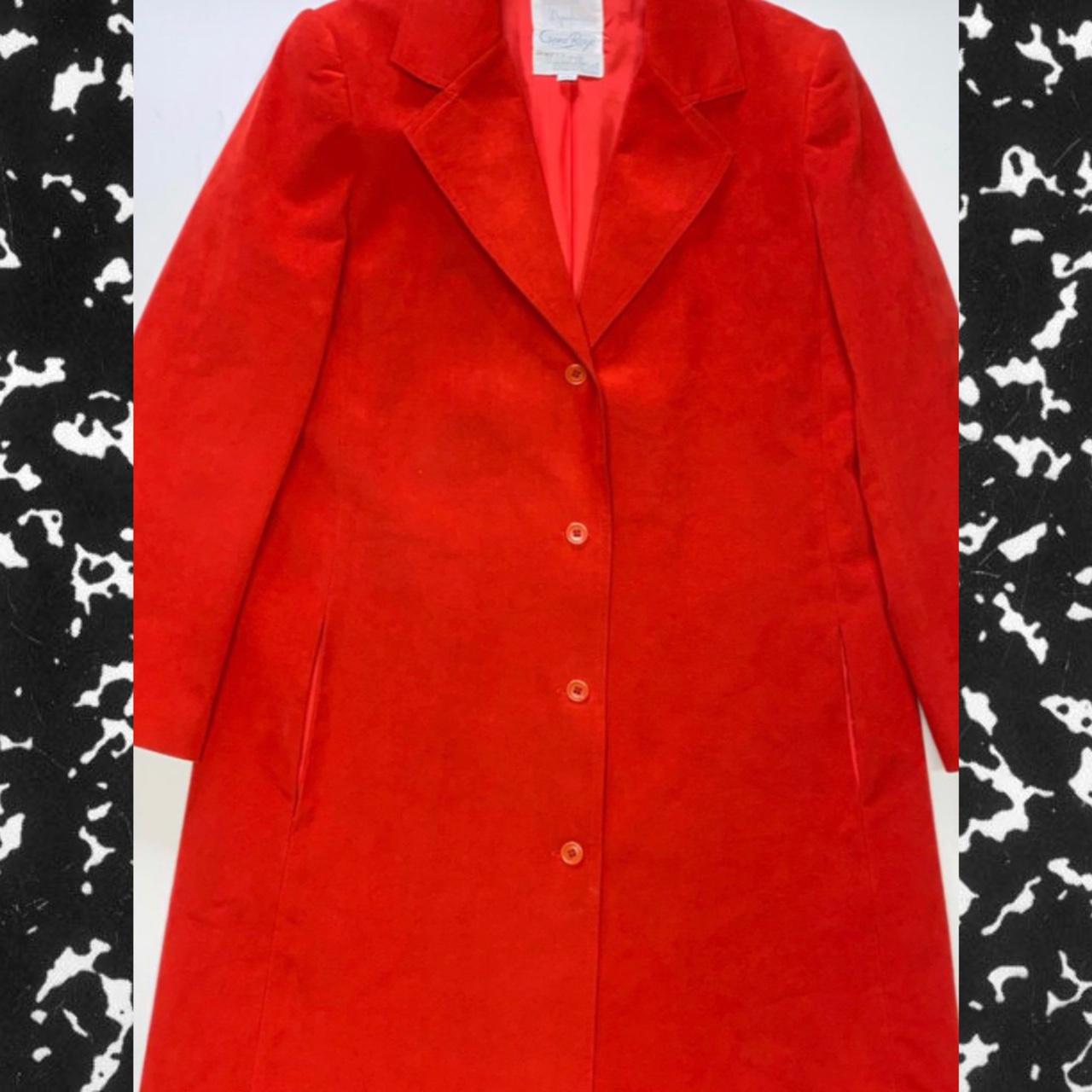 red microsuede/ultrasuede 70's coat size not on... - Depop