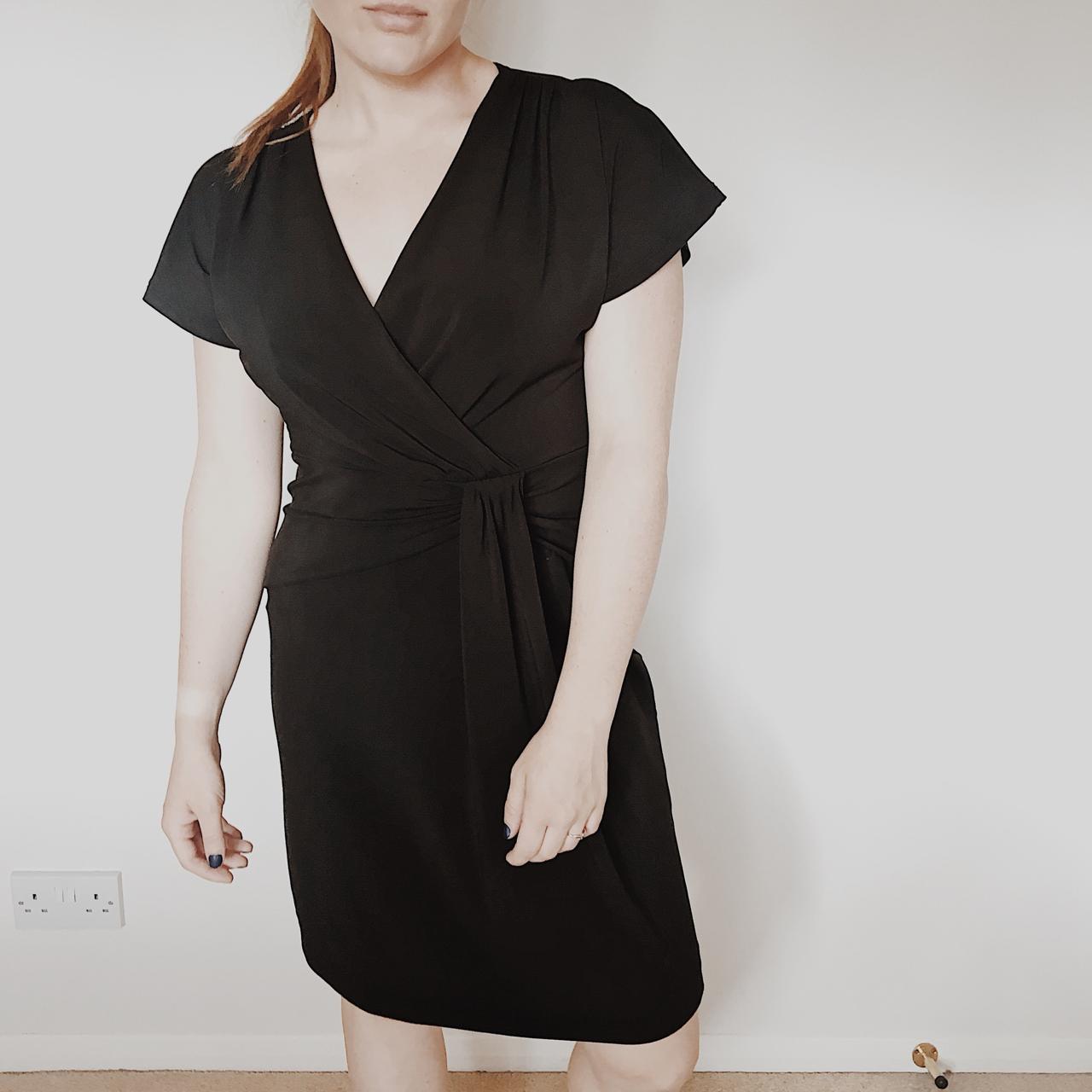 Black wrap-around detail dress Perfect for... - Depop