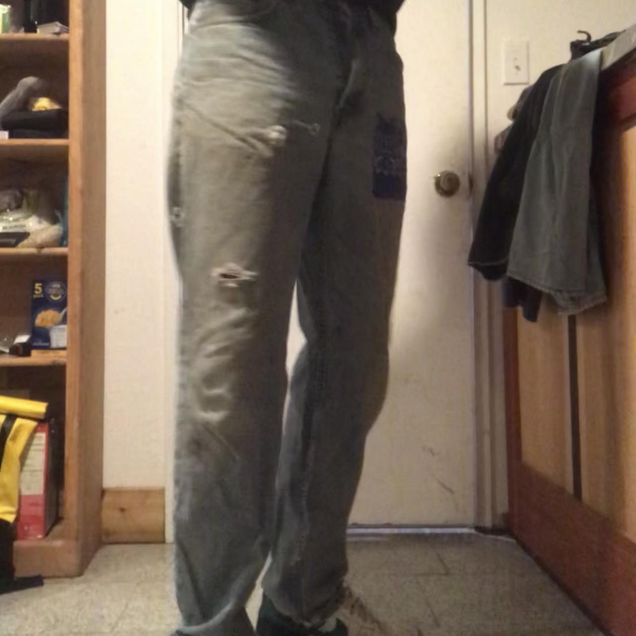 Custom bandana patched ripped vintage levi’s blue... - Depop