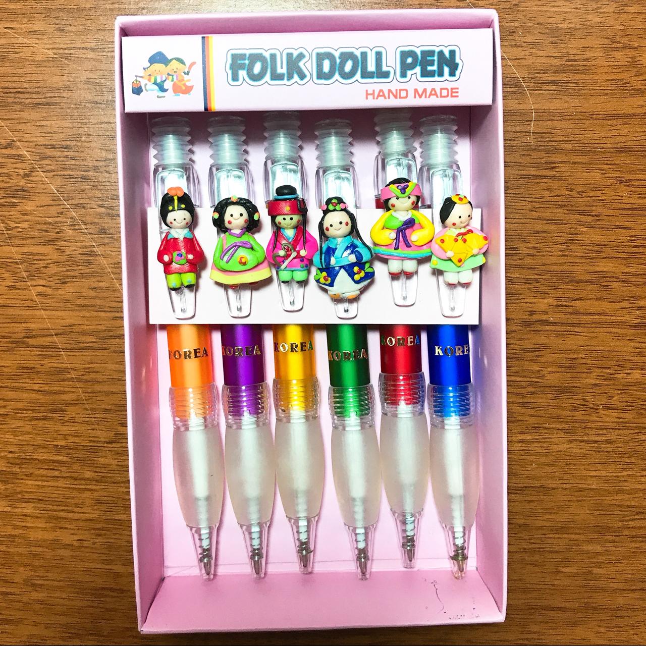 Intricate and handcrafted Korean folk doll pen set!... - Depop