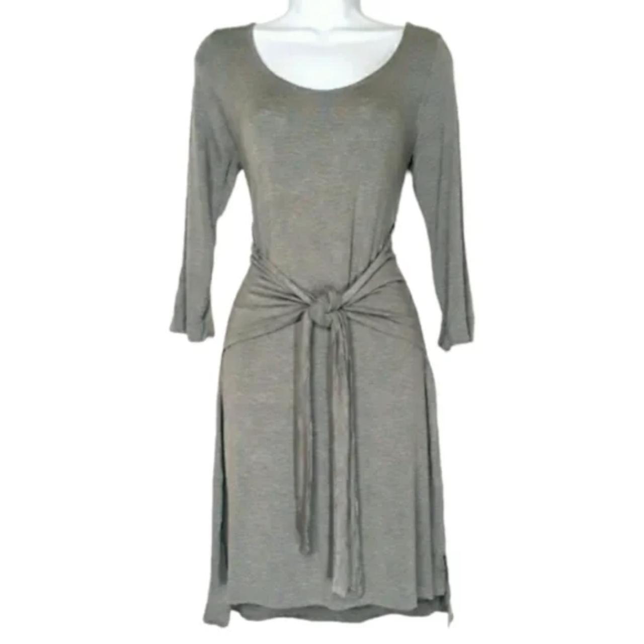 A NEW DAY Gray Waist Tie Stretchy Dress XSmall NWT •... - Depop