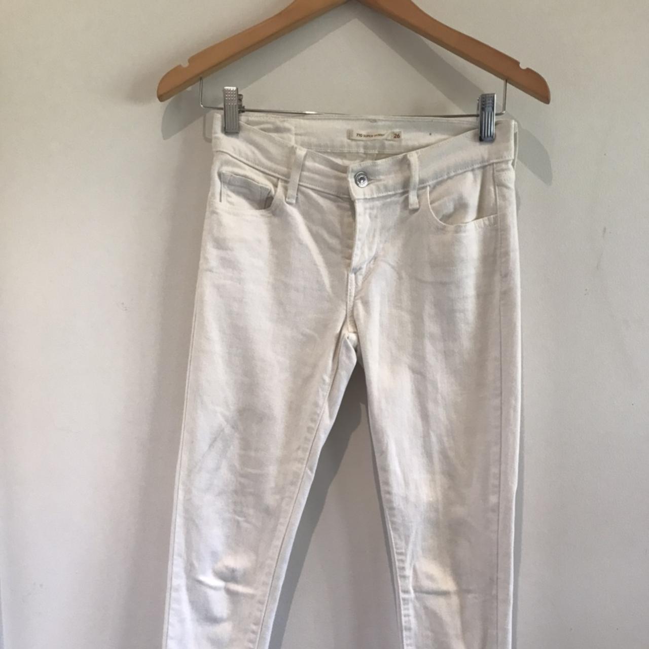 White AUTHENTIC LEVI’S JEANS “710 super skinny” -... - Depop