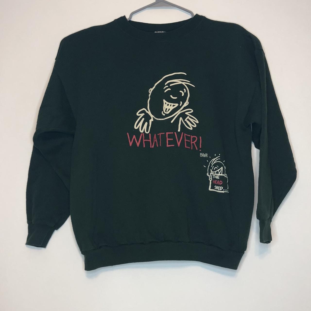 Vintage “ Whatever “ Brand Green Crewneck Size:... - Depop