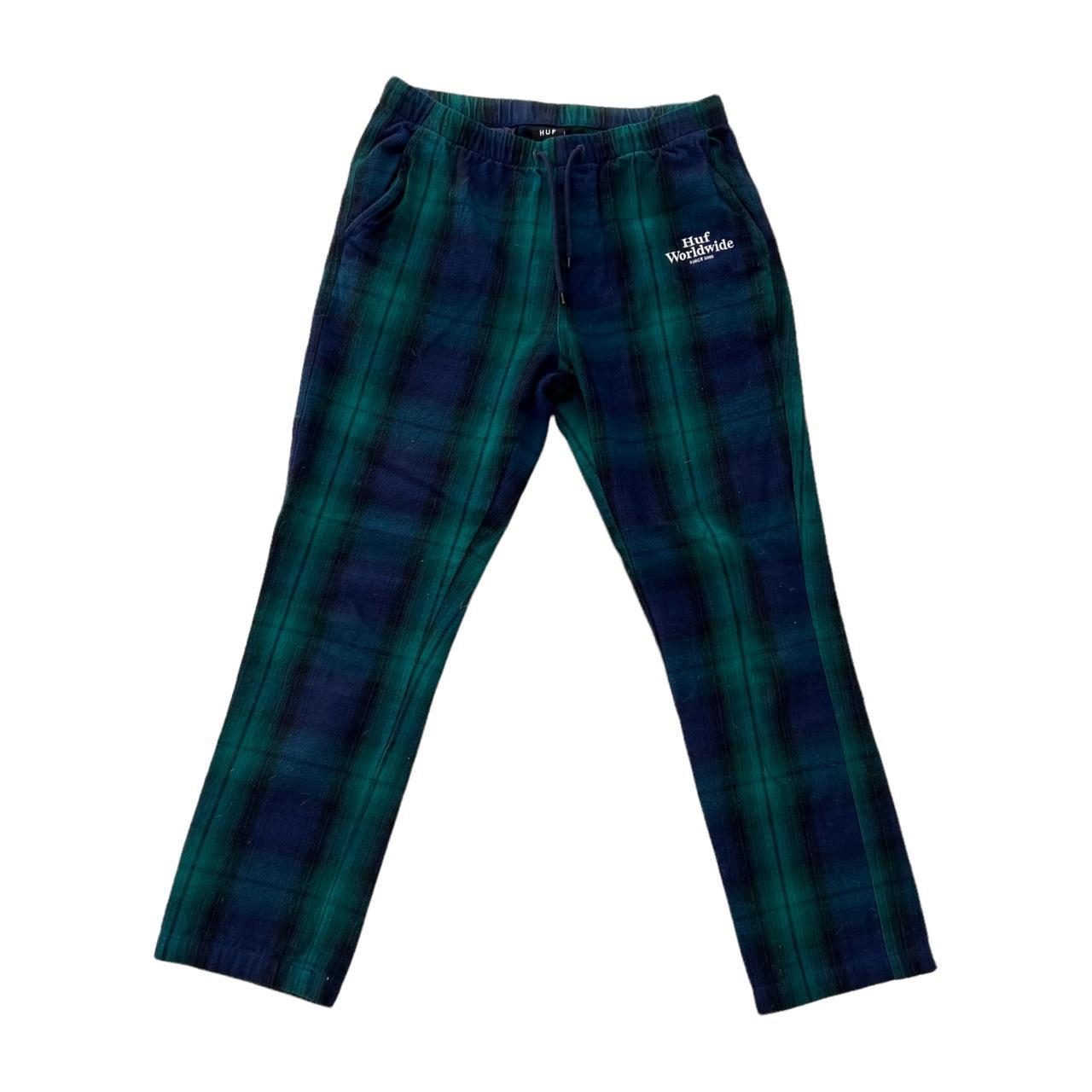 HUF PLAID FLANNEL PANT SIZE TAG: MEDIUM FRONT / BACK... - Depop