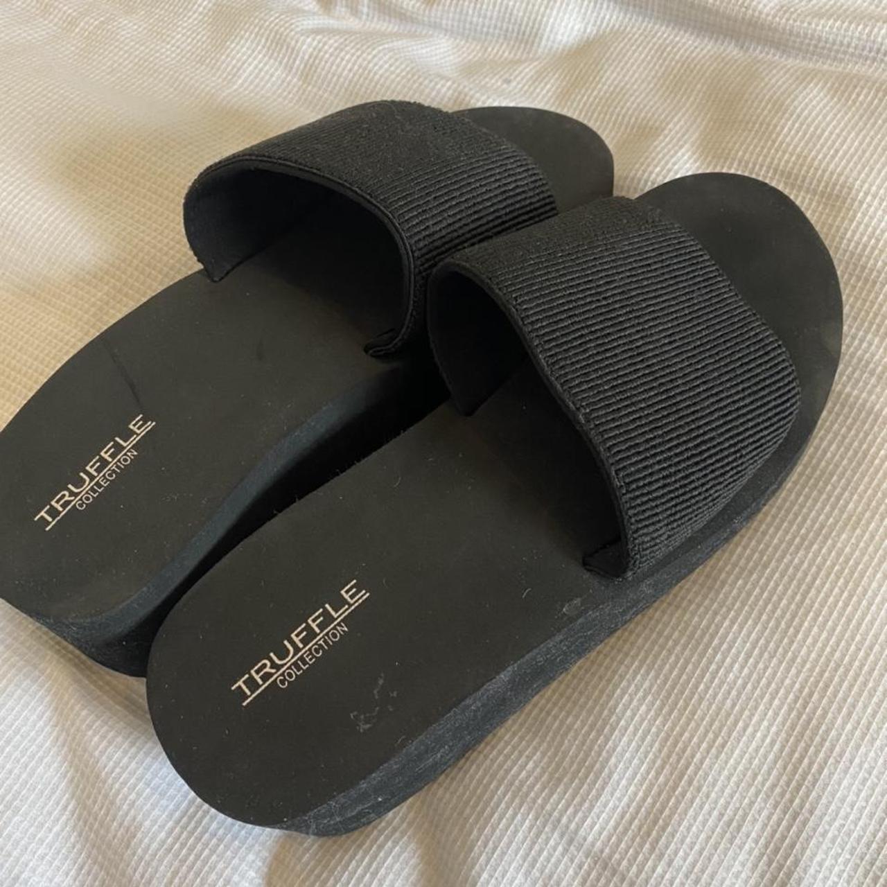 Truffle Collection Women's Black Sandals | Depop