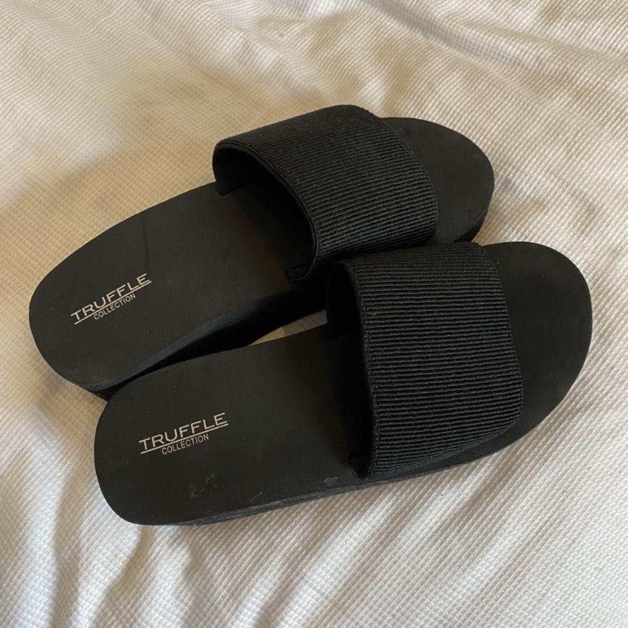 Truffle Collection Women's Black Sandals | Depop