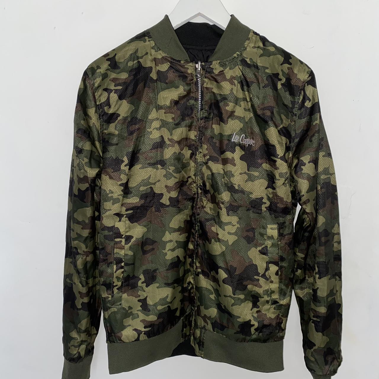 Lee Cooper Reversible Bomber Jacket Black & Camo... - Depop