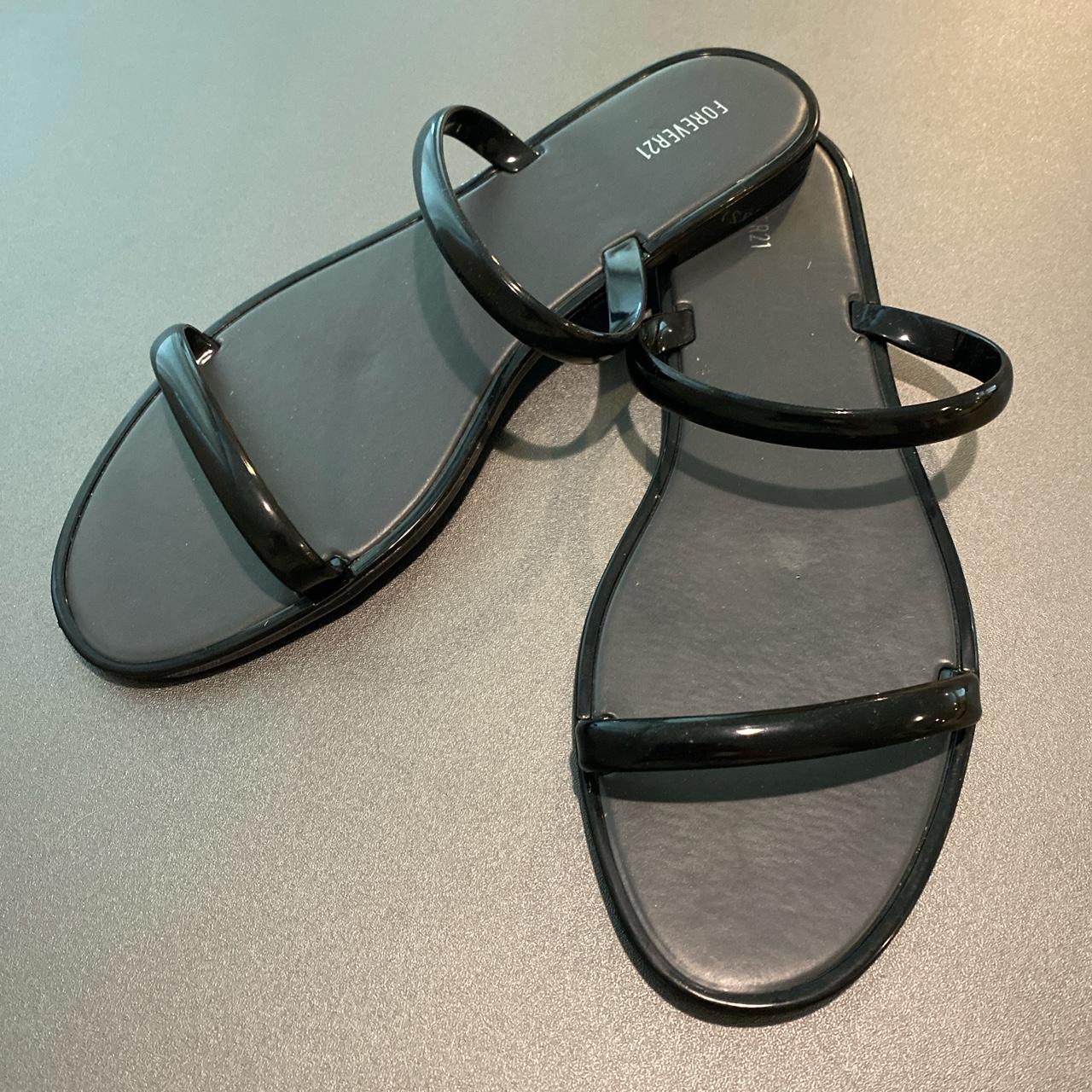 Forever 21. Brand new black strappy flats/sandals.... - Depop