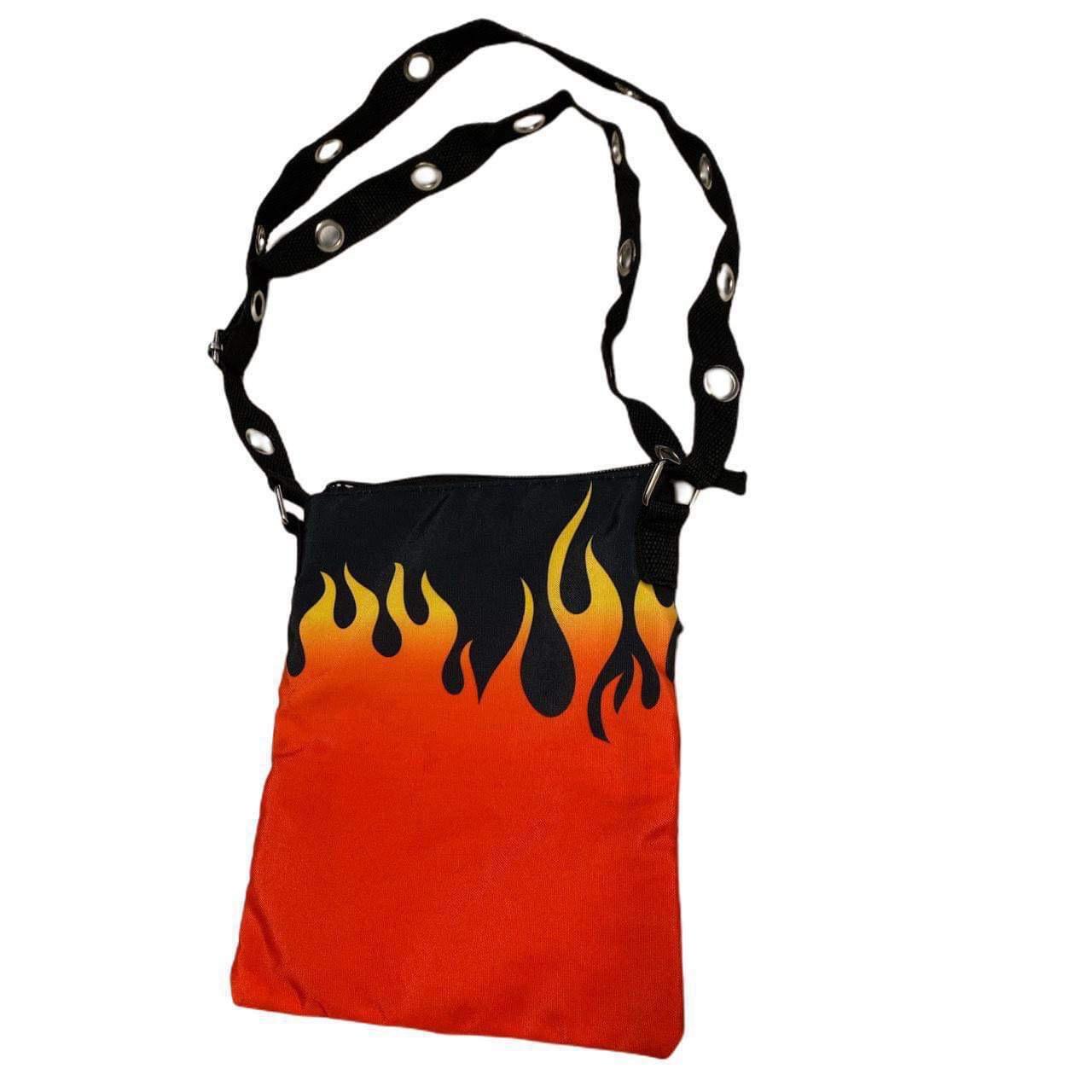 Hot topic. Flame fire purse shoulder bag.... - Depop