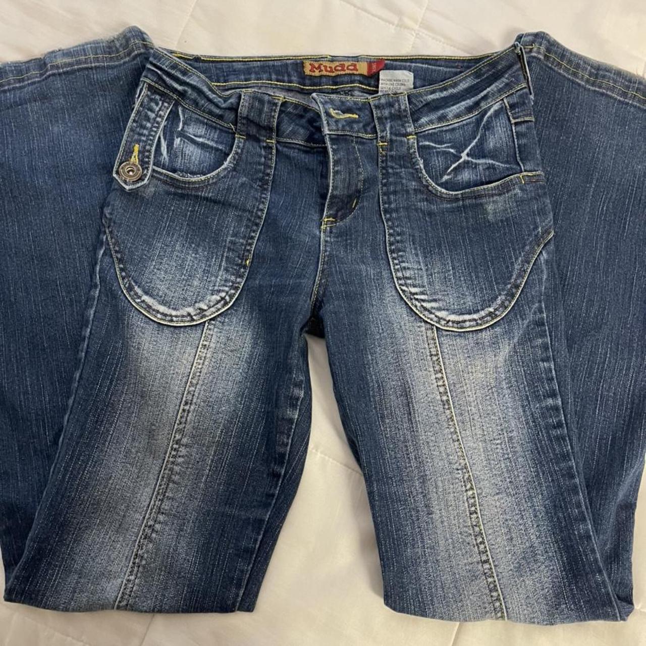 Mudd Clothing Women's Blue and Brown Jeans | Depop