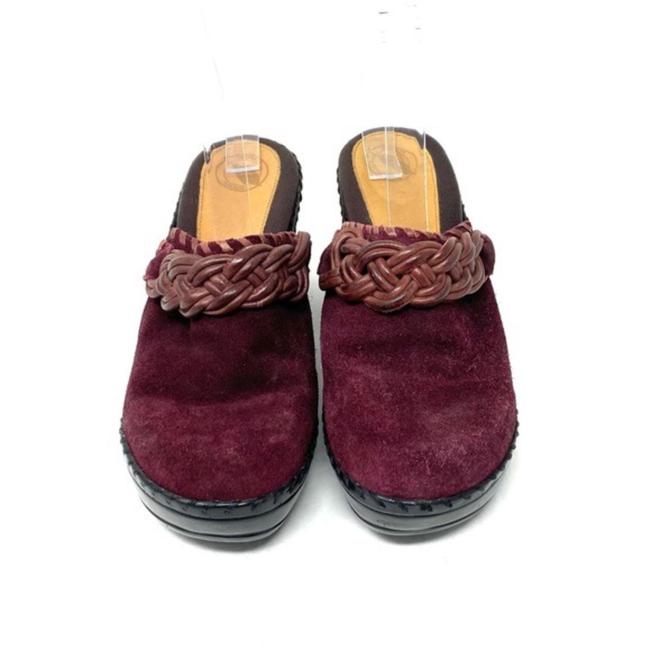 Nurture maroon suede Sophia clogs. Heel height about... - Depop