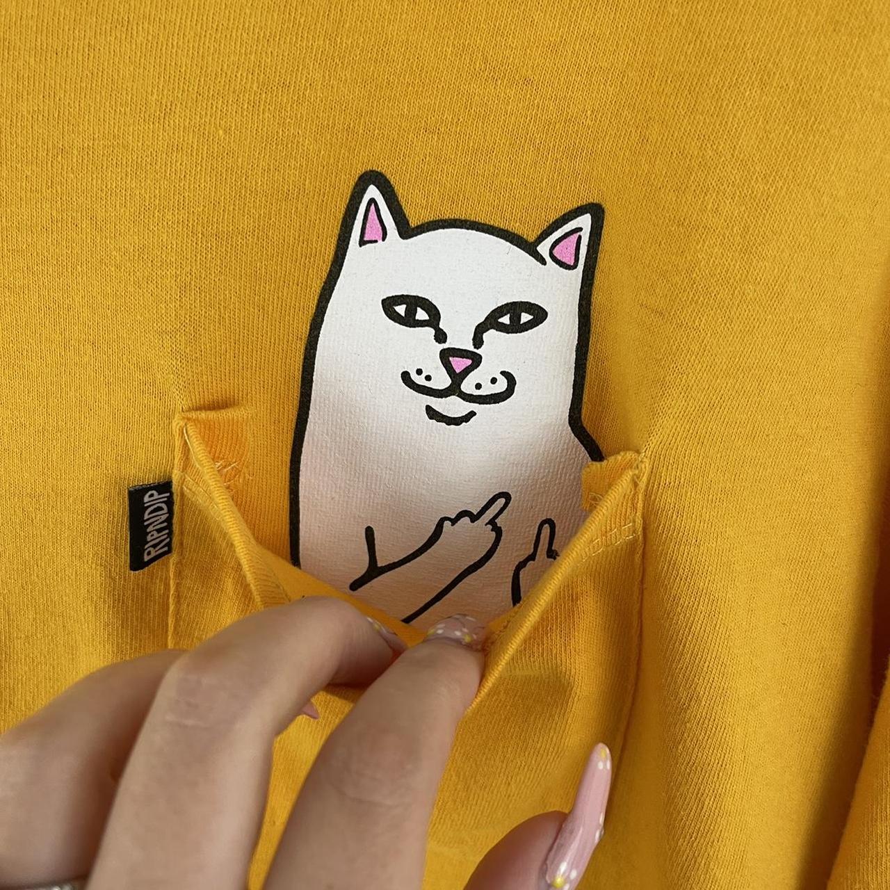 RIPNDIP Yellow Gold Peeking Lord Nermal Long Sleeve... - Depop