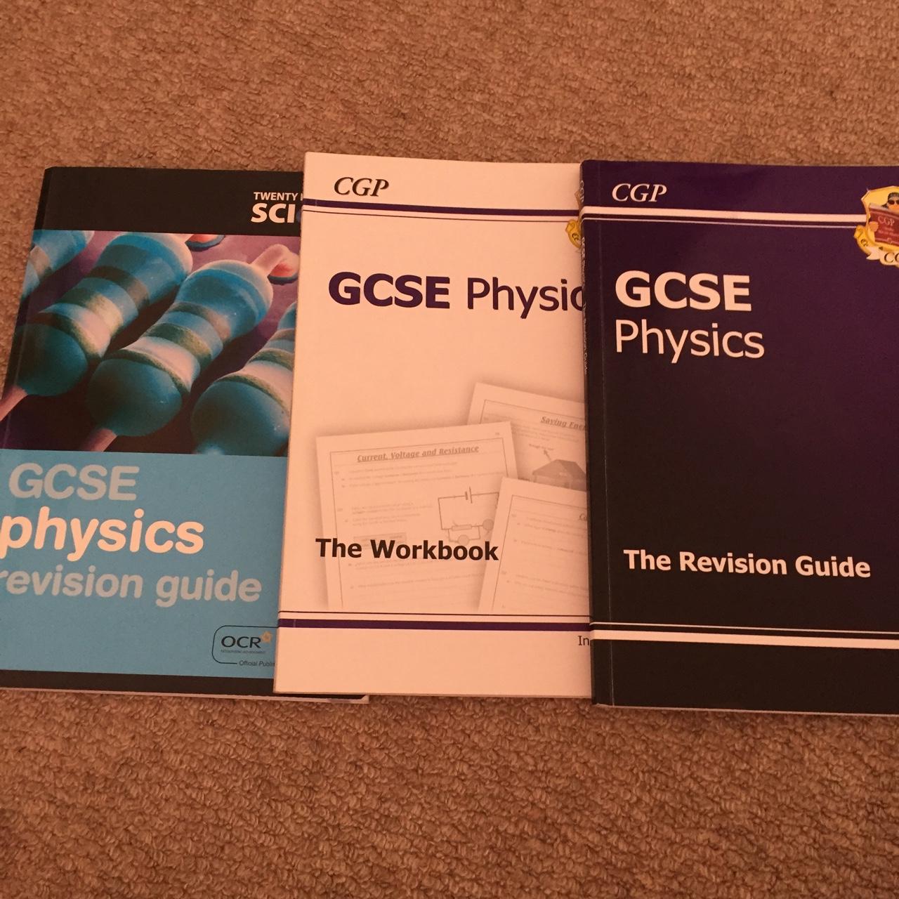 GCSE physics revision guide and workbook good... - Depop