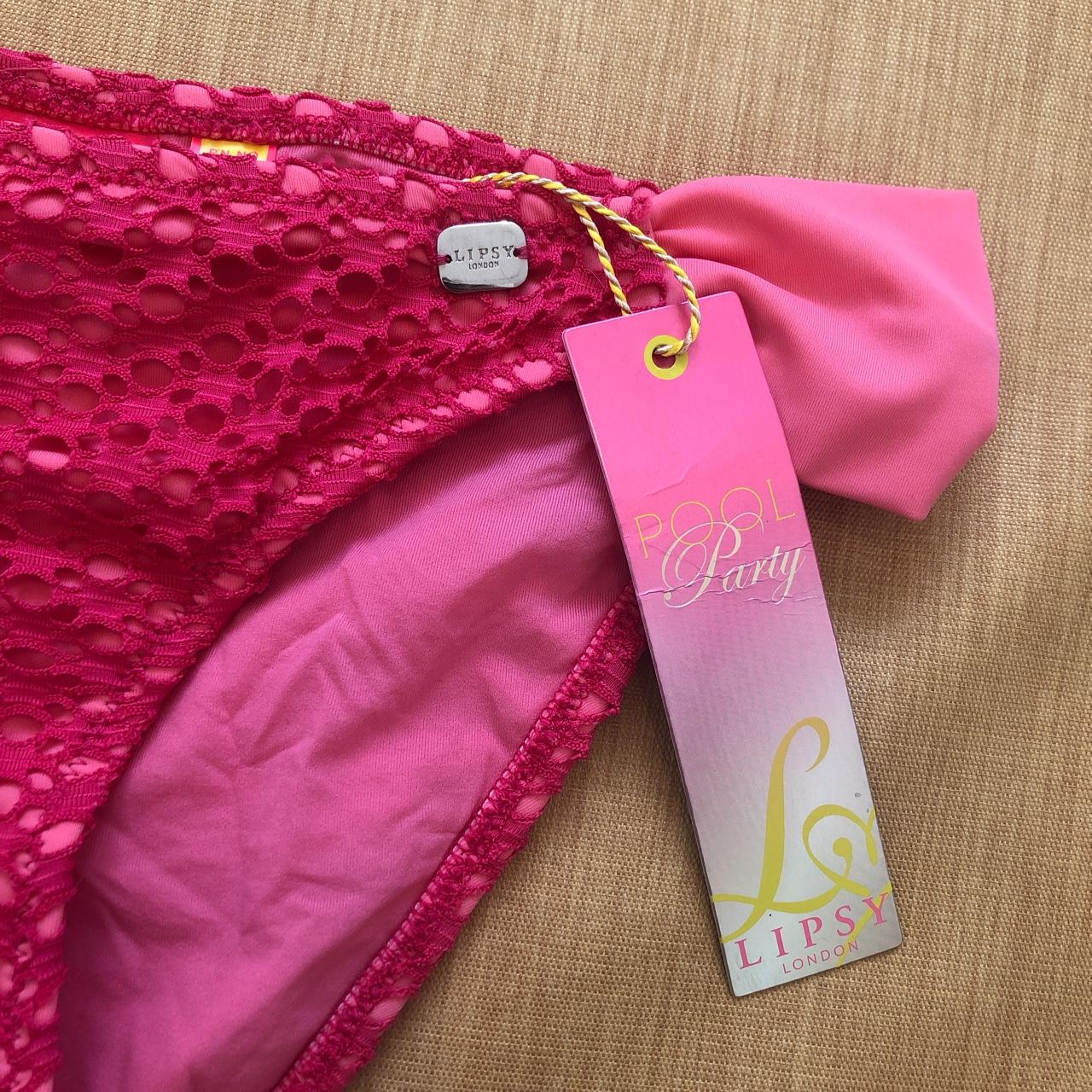 Lipsy lace coral pink colour Bikini BOTTOMS ONLY ,... - Depop