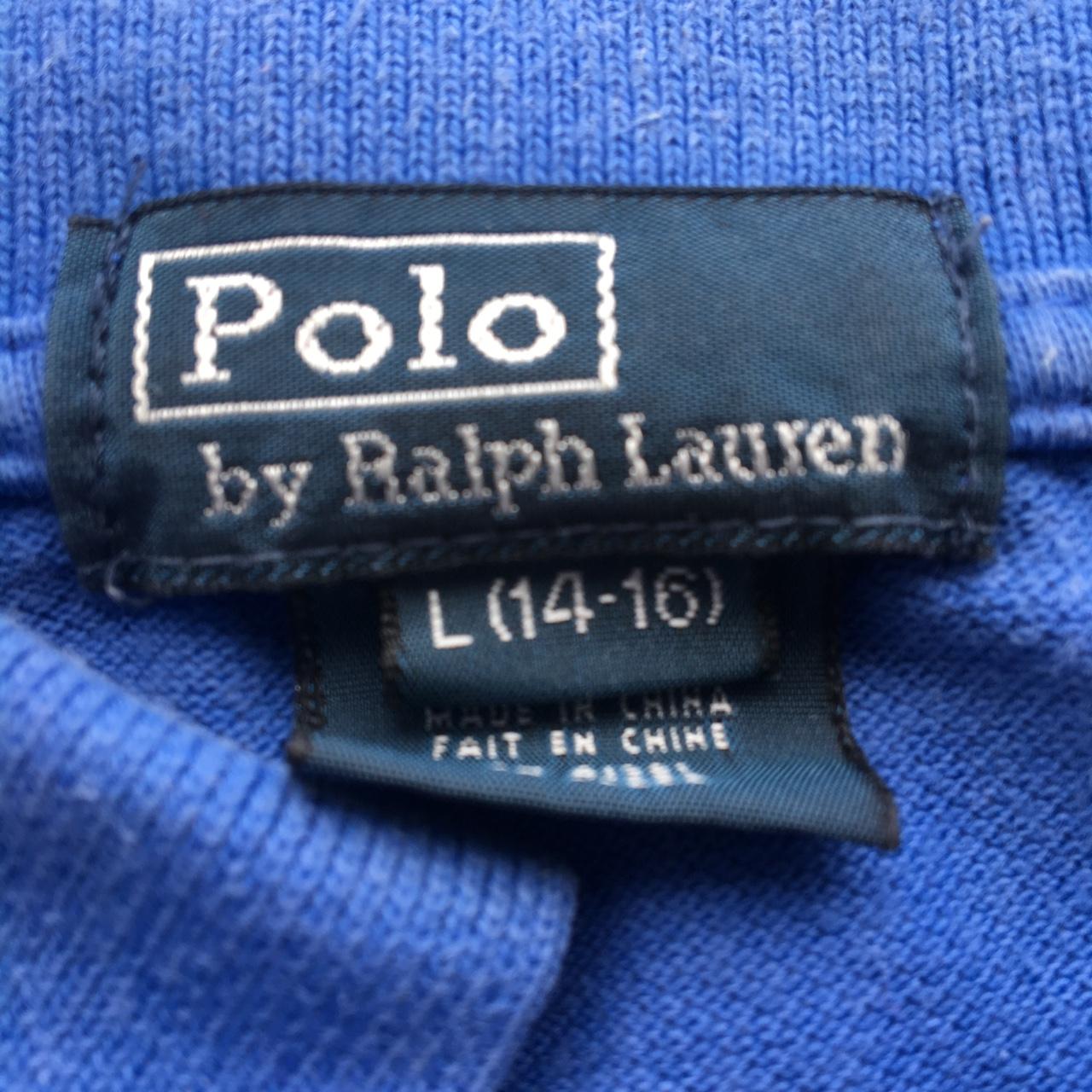 Blue Ralph Lauren polo. Size: Large kids/extra small... - Depop