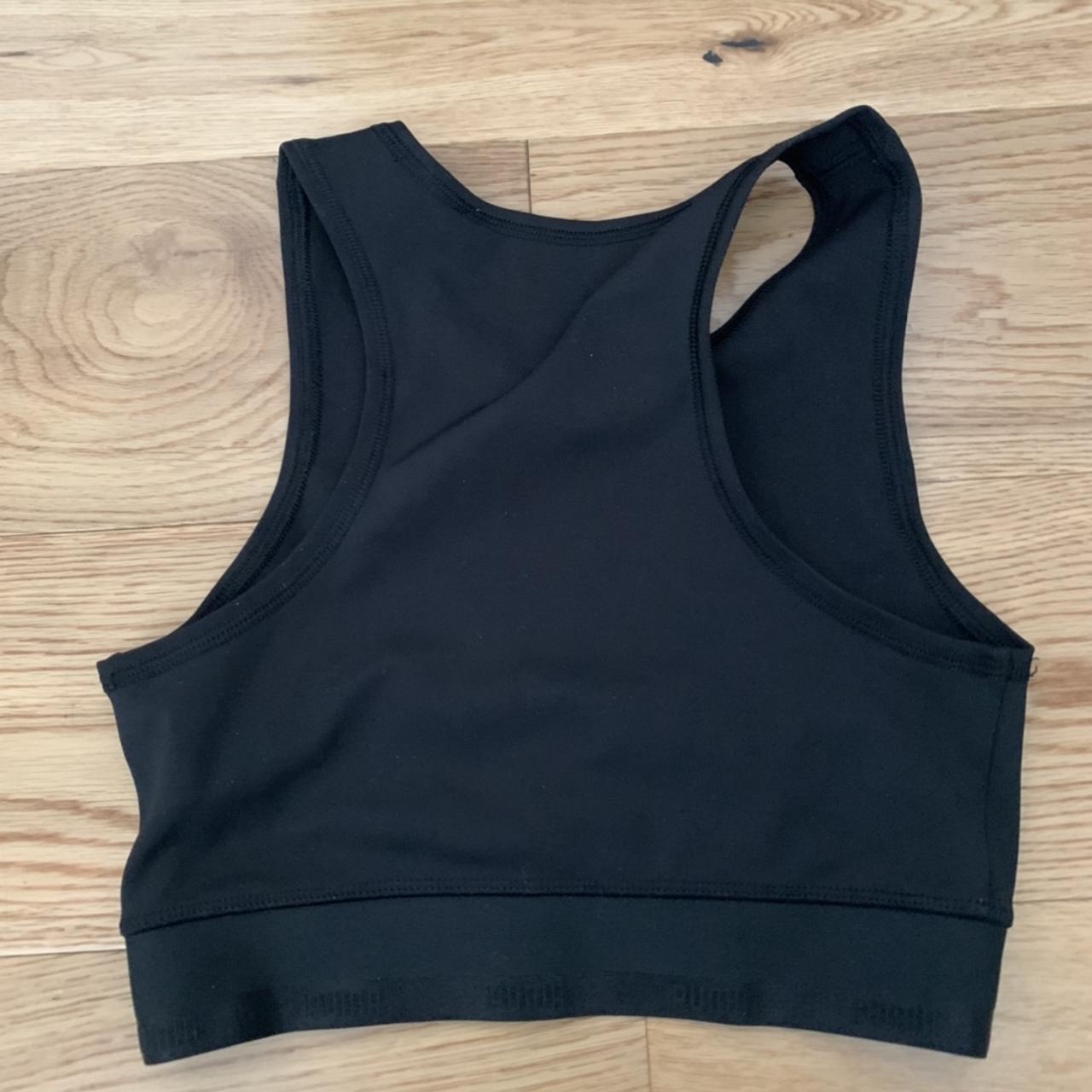 Puma black sports crop top gym top. Worn once. Size ... - Depop