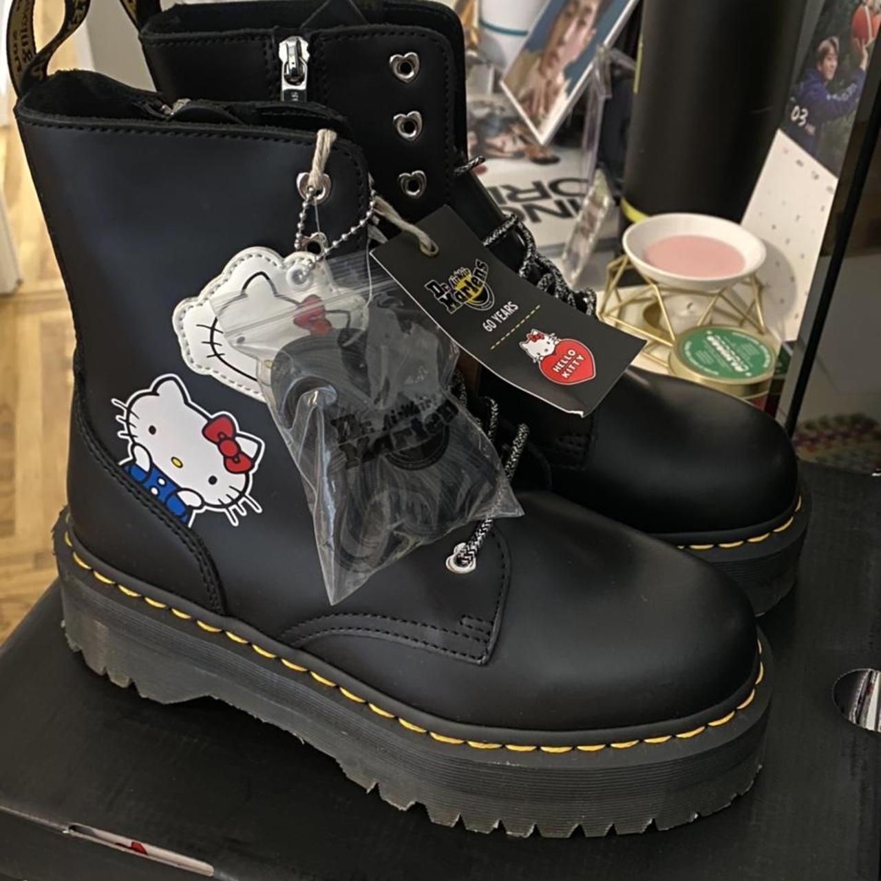 hello kitty dr marten doc marten black jadon Hello... - Depop
