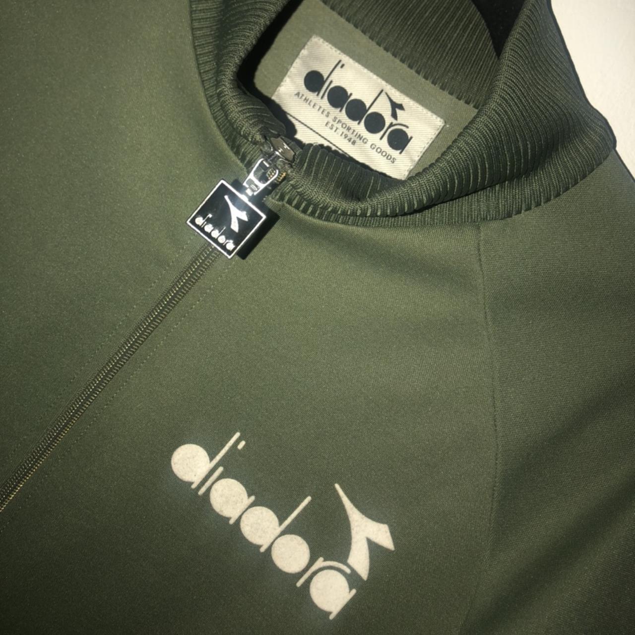 Men’s green Diadora track top jacket Fits quite... - Depop