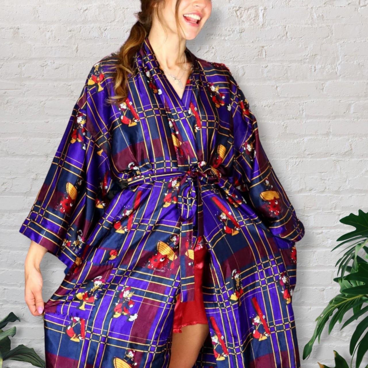 Davenport Vintage 90s Satin Bath Robe Dressing... - Depop