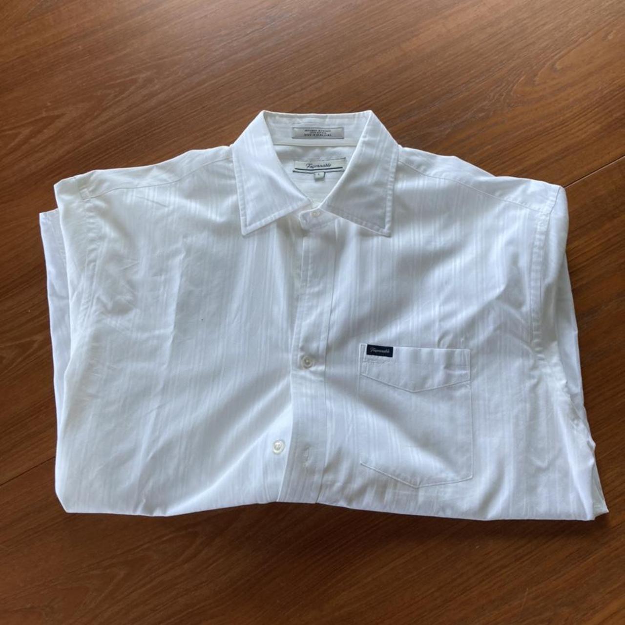 classic white button up with beautiful close up... - Depop
