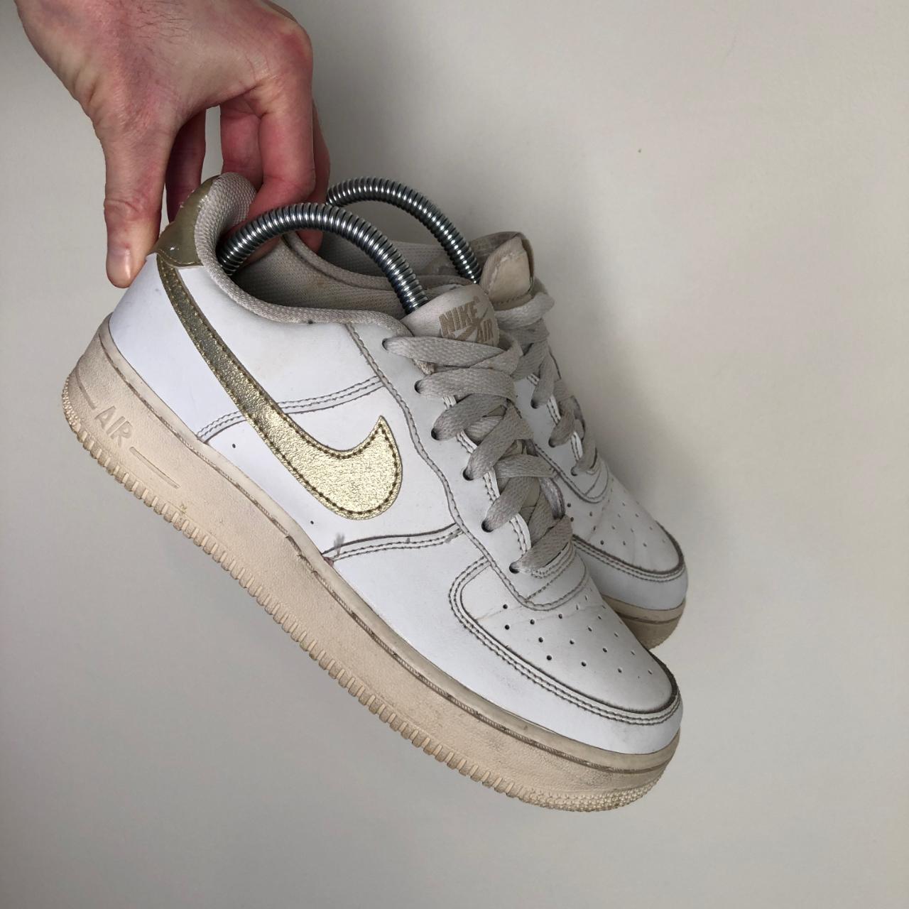 Nike Air Force 1 Af1 Summit White / Metallic Gold... | Depop