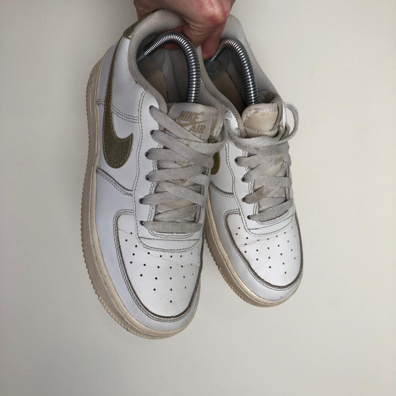 Nike Air Force 1 Af1 Summit White / Metallic Gold... | Depop