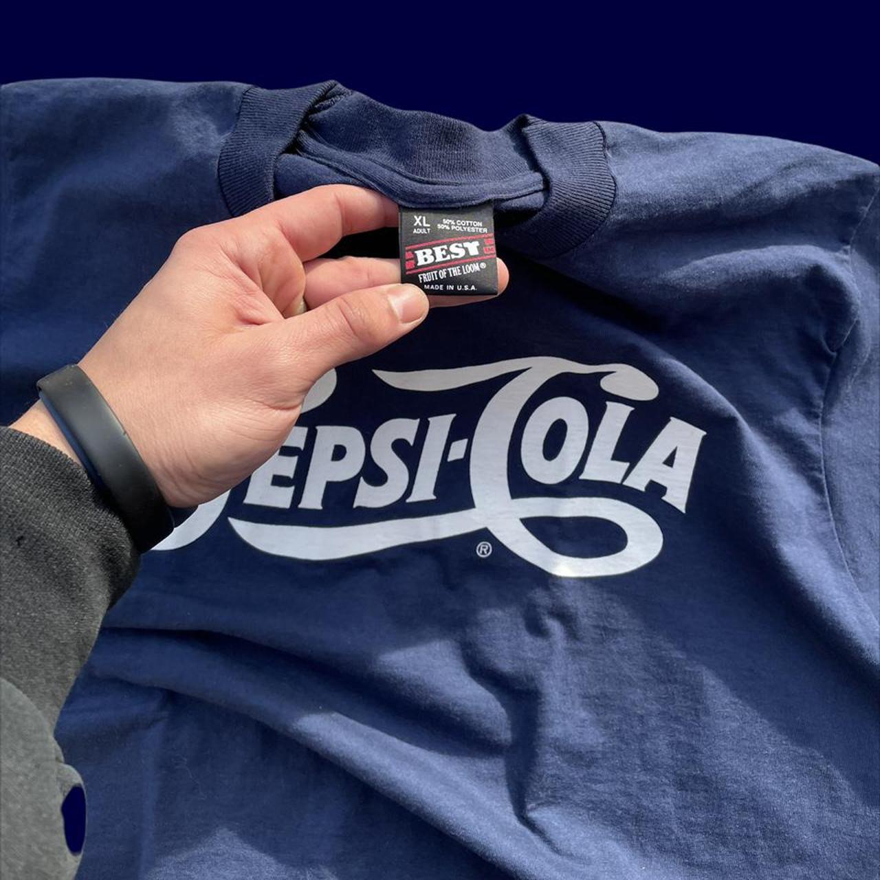 Mens vintage 90s Pepsi cola single stitch tee in... - Depop
