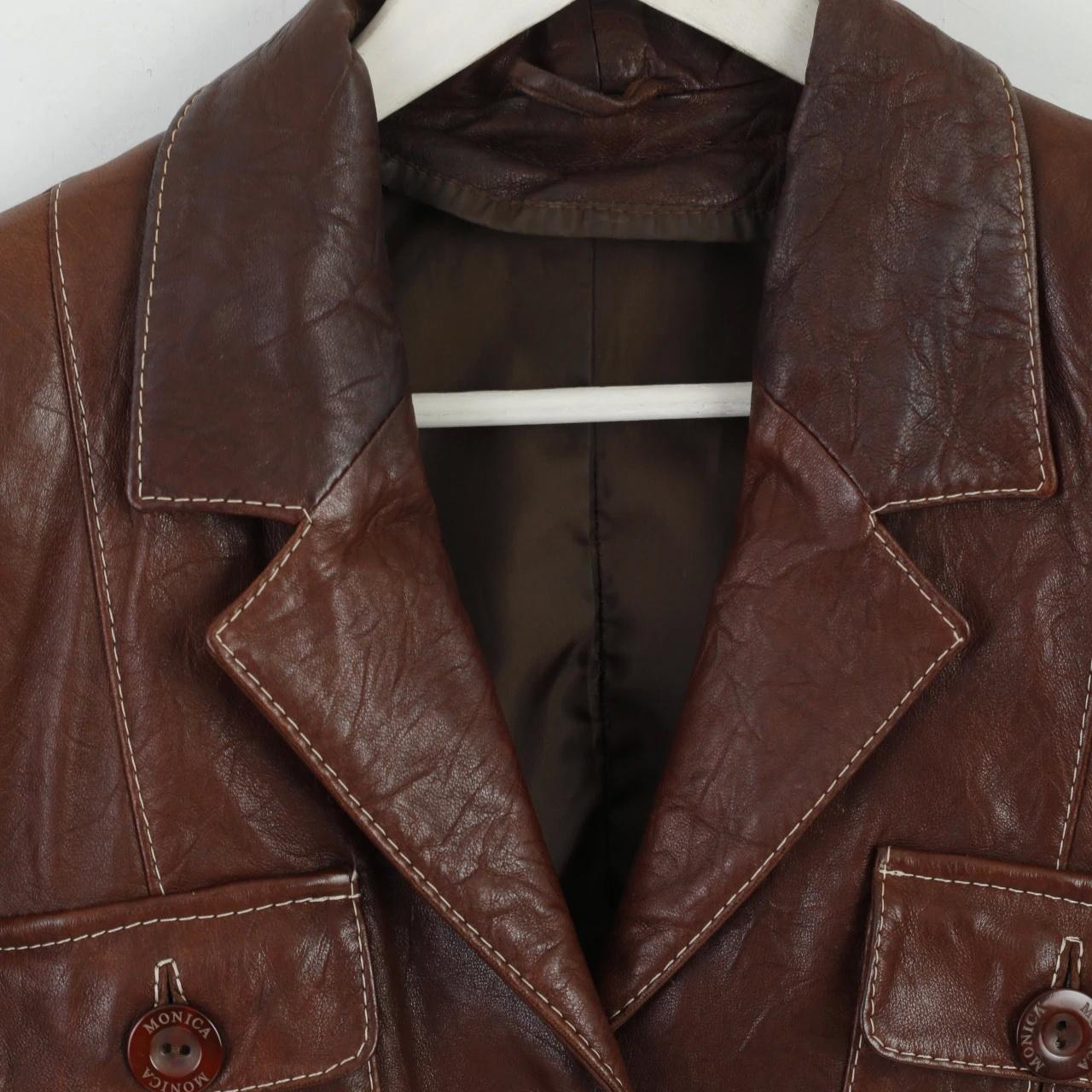 For sale MONICA Women S/M Jacket Brown Leather... - Depop