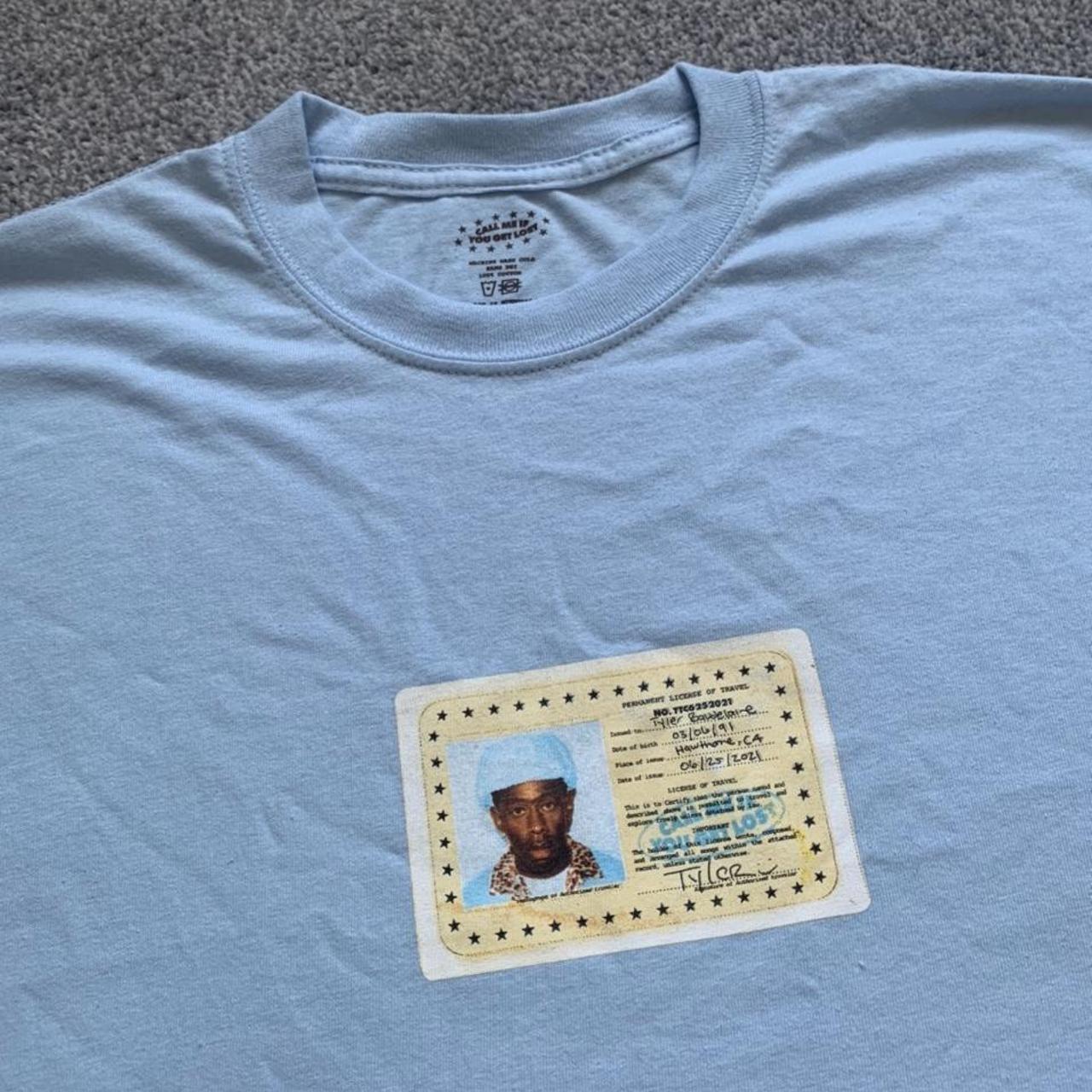 Tyler The Creator ‘EU Tour License’ Light Blue... - Depop