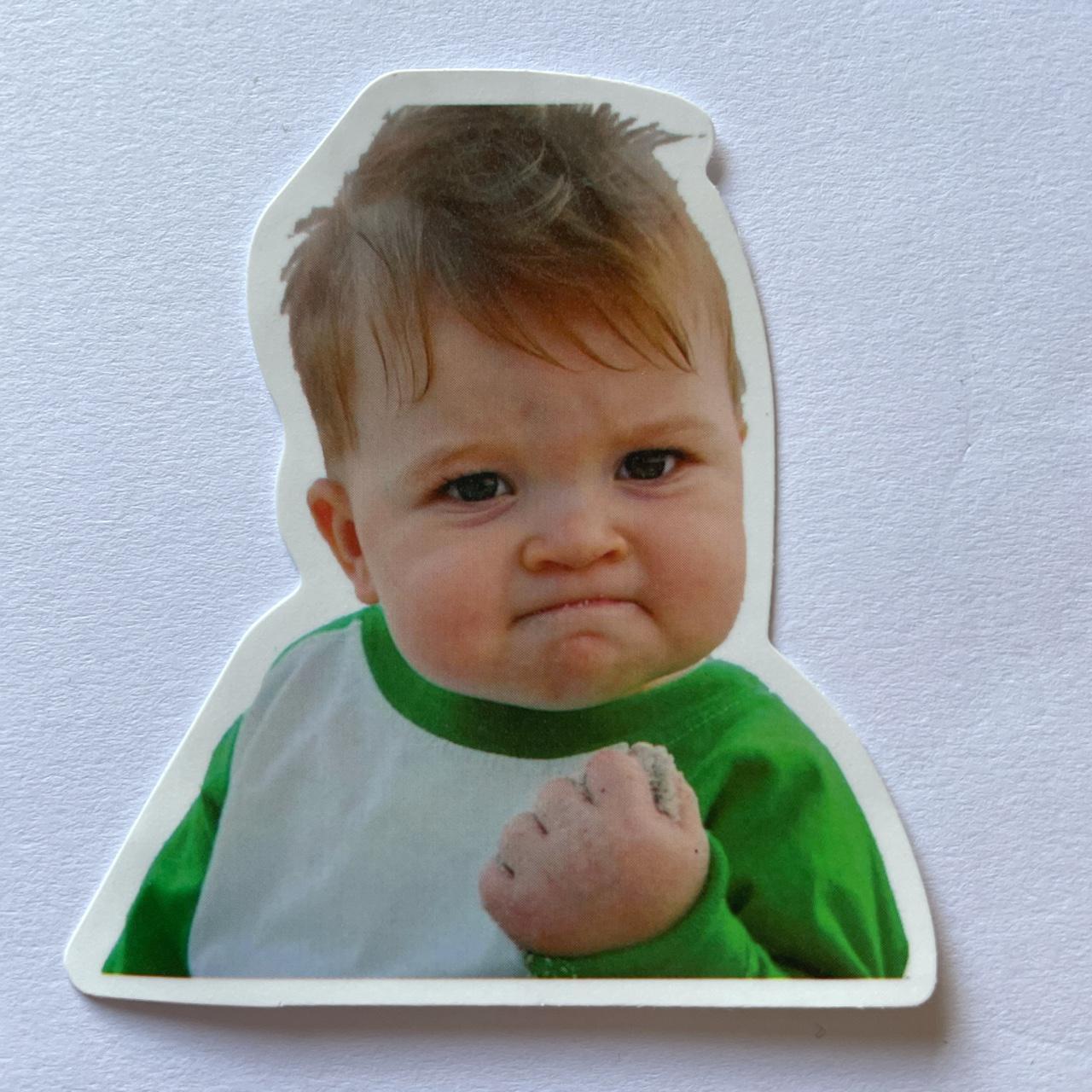 Angry kid meme sticker. Re-usable and easy peel to... - Depop