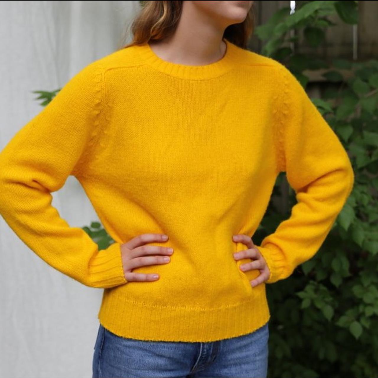 Vintage mustard bright yellow sweater. 100% acrylic... - Depop