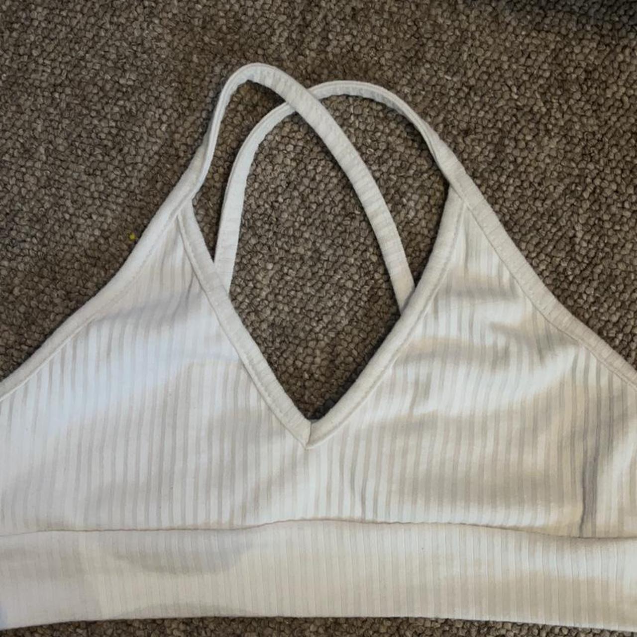 Ribbed bralette with cross back - Depop