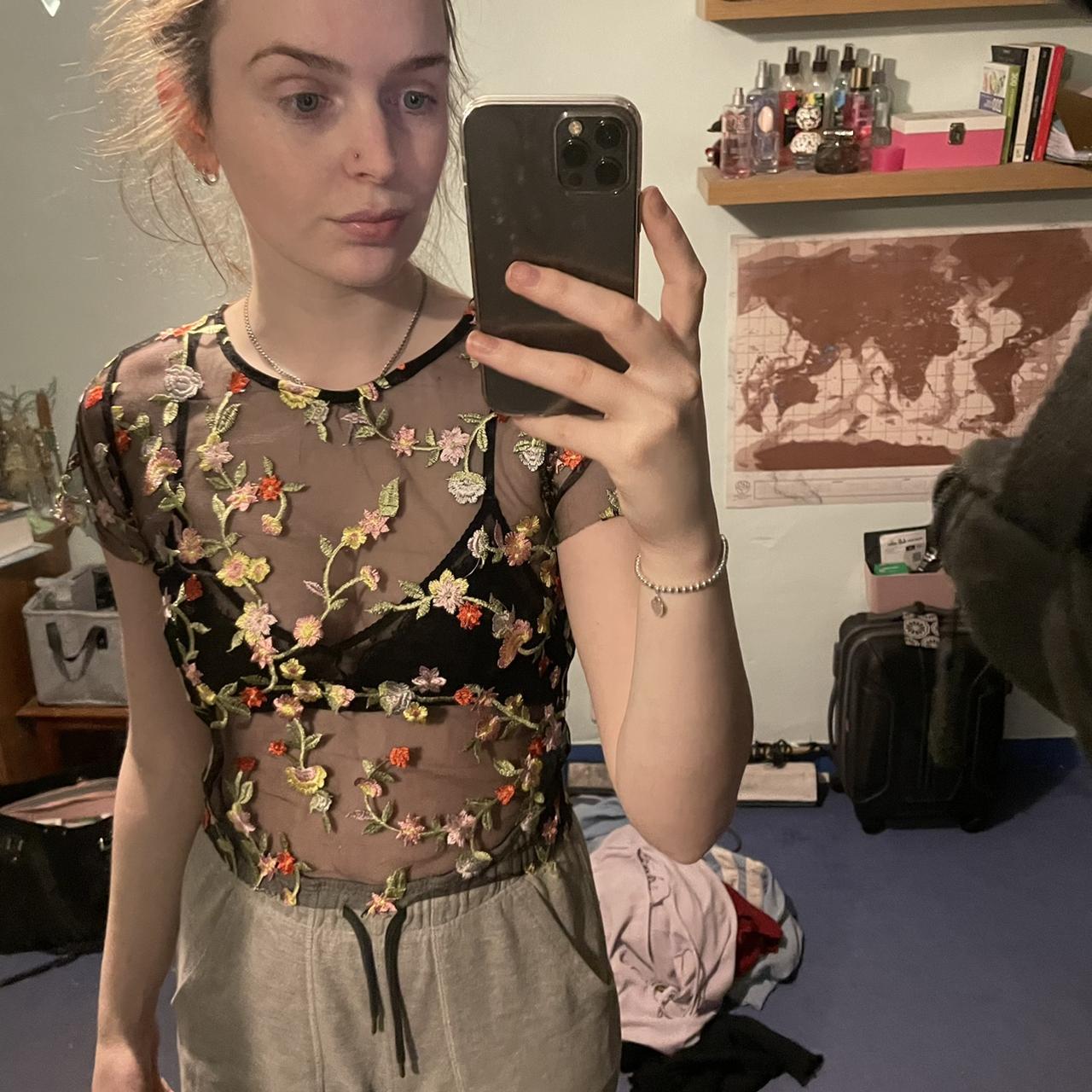 beaut mesh top brought from urban outfitters but... - Depop
