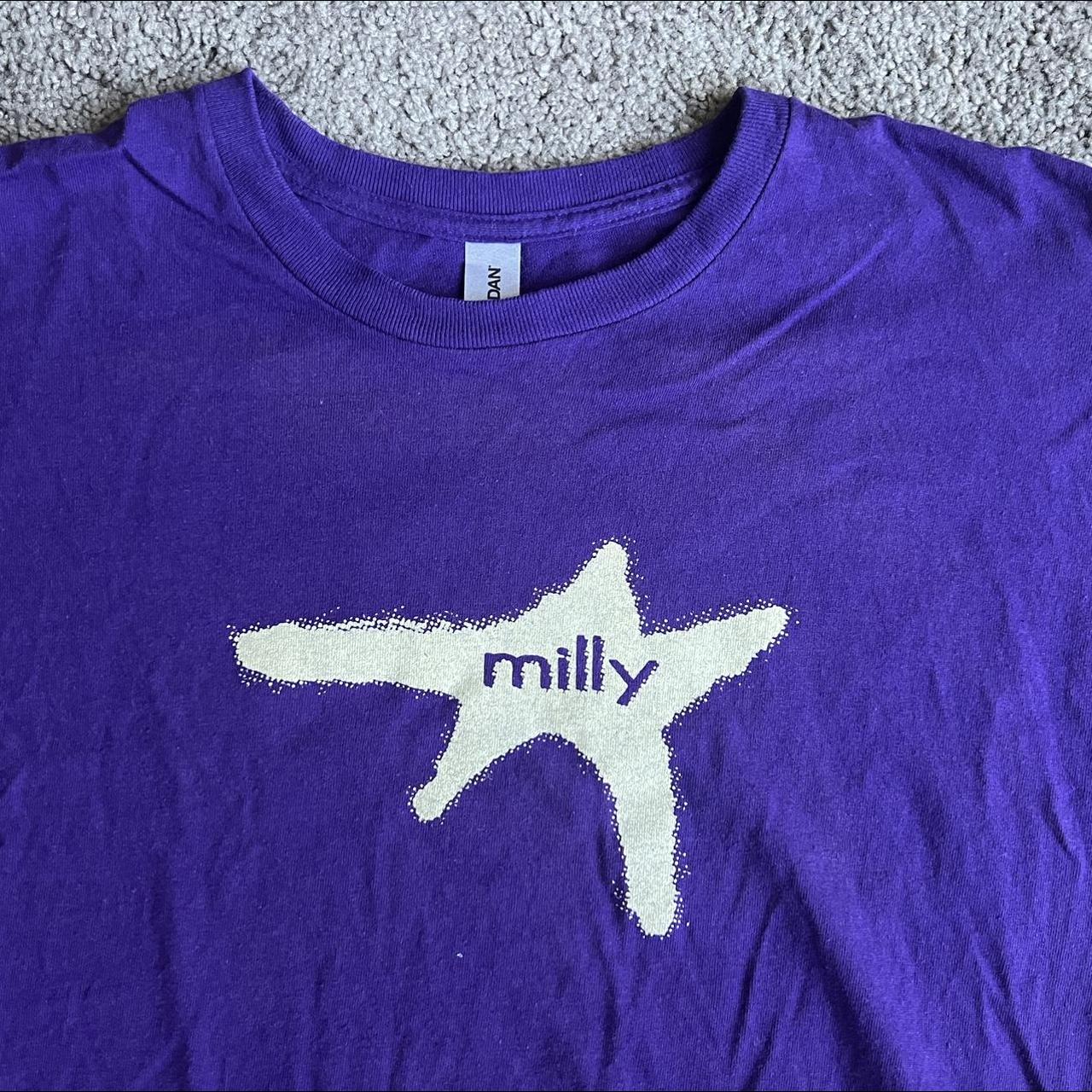 Milly Band Purple Logo T-Shirt like new printed on... - Depop