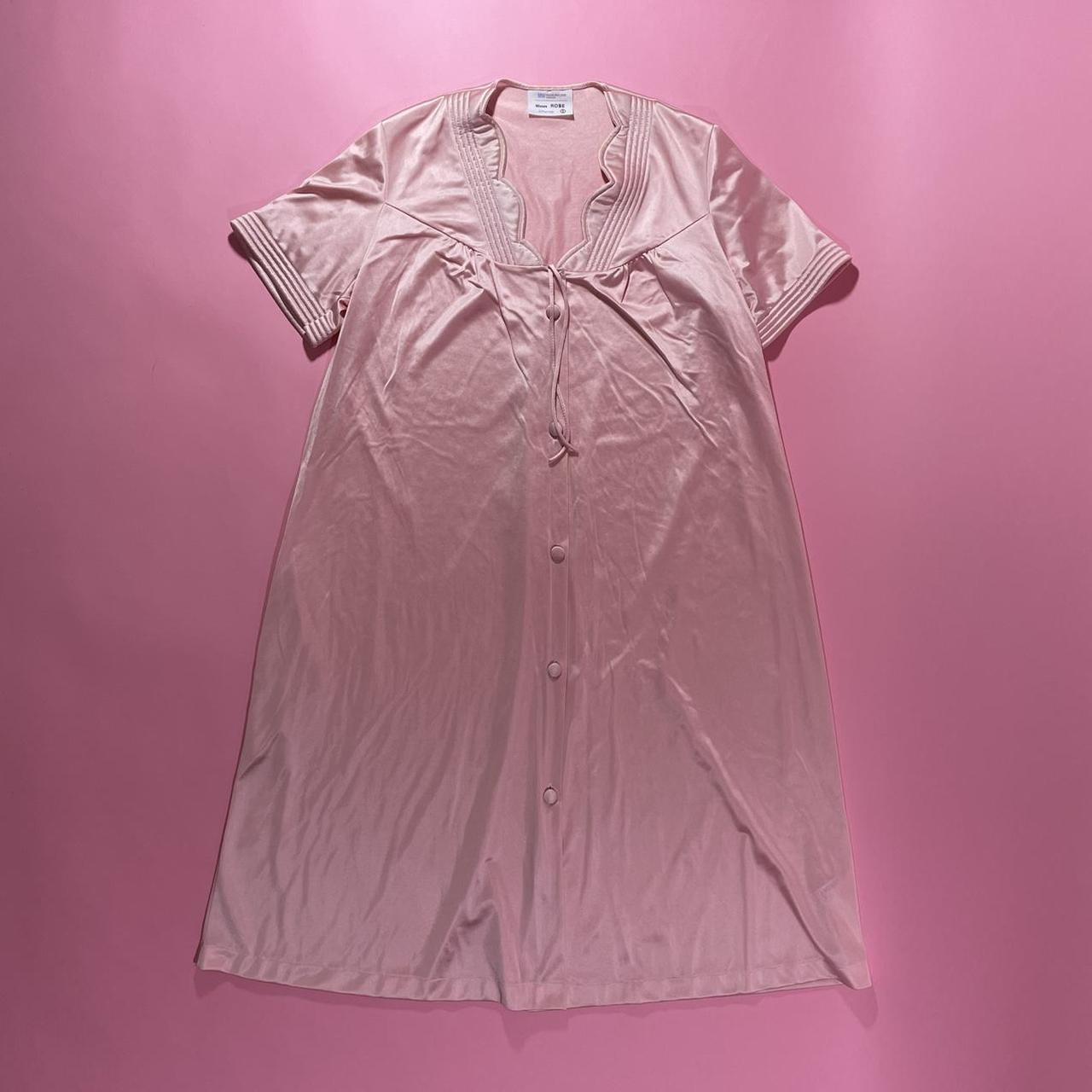 jcpenney pink vintage night robe satin great... - Depop