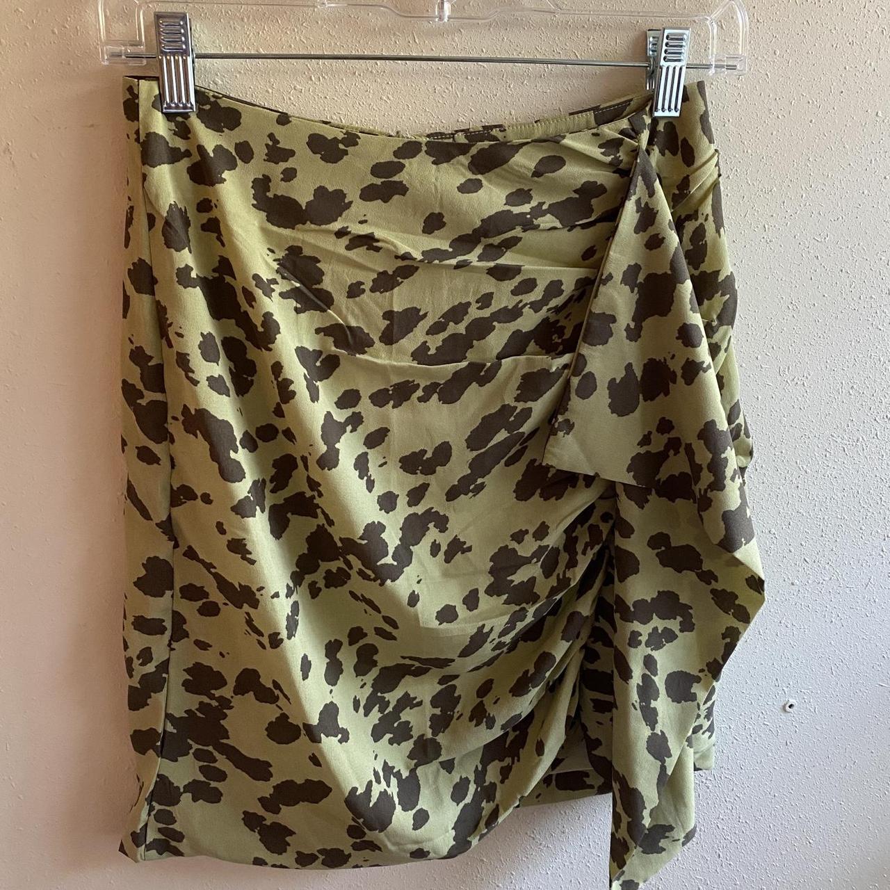 Nasty Gal Sage Green Mini Skirt With Ruffle Detail Depop