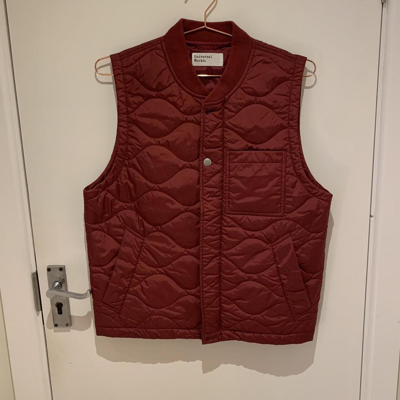 Universal works Carlton gilet best claret insulated... - Depop